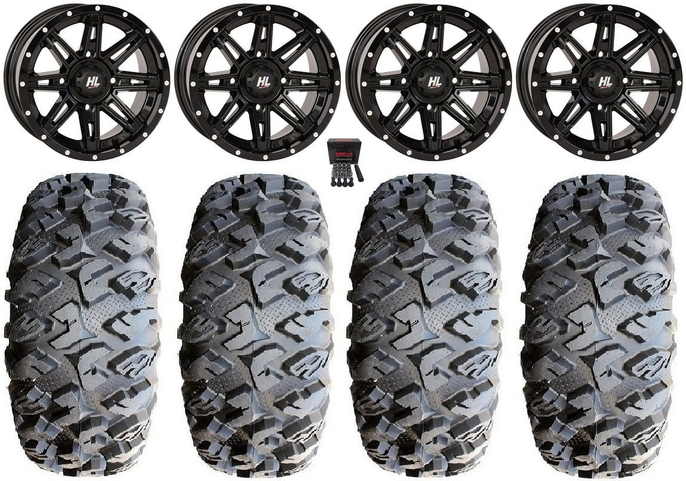 High Lifter HL22 14" Wheels Black 32" MotoClaw Tires Can-Am Commander ...