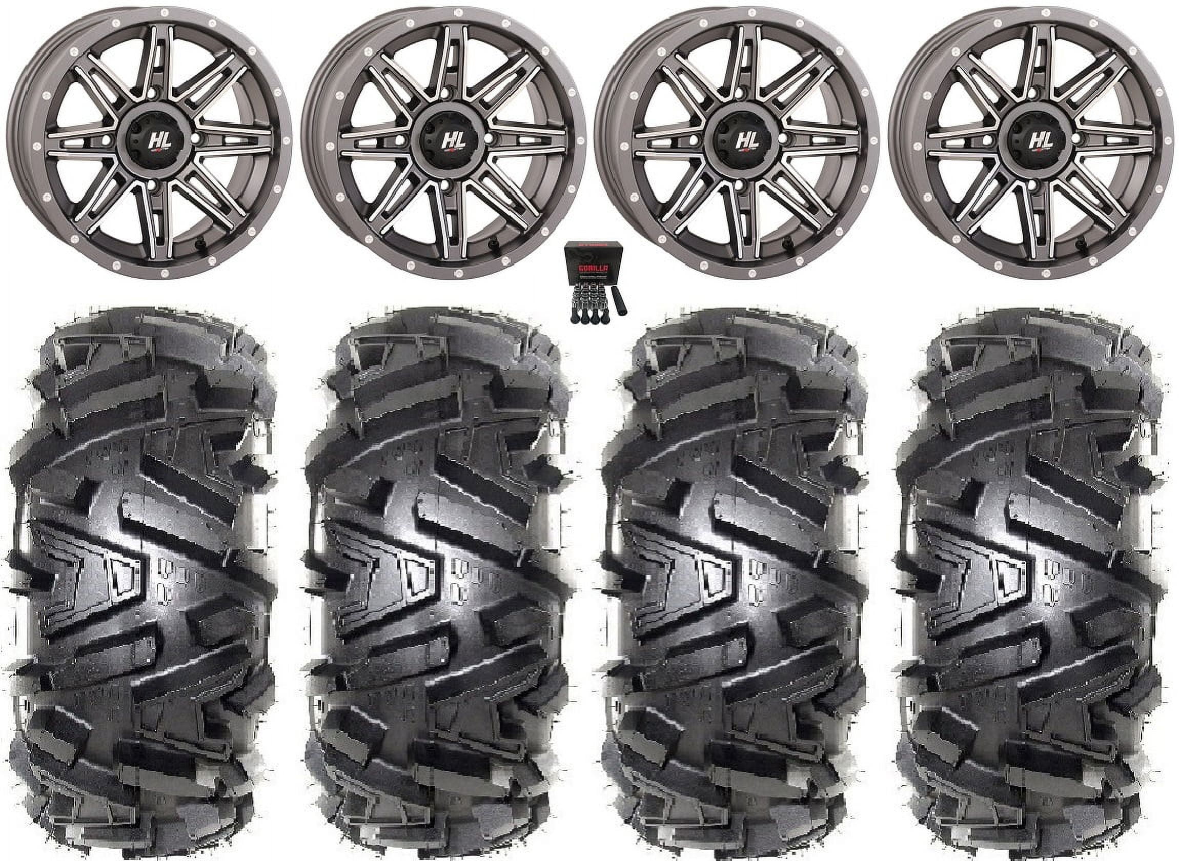 High Lifter HL22 14" Wheels Gunmetal 28" Moto MTC Tires Can-Am ...
