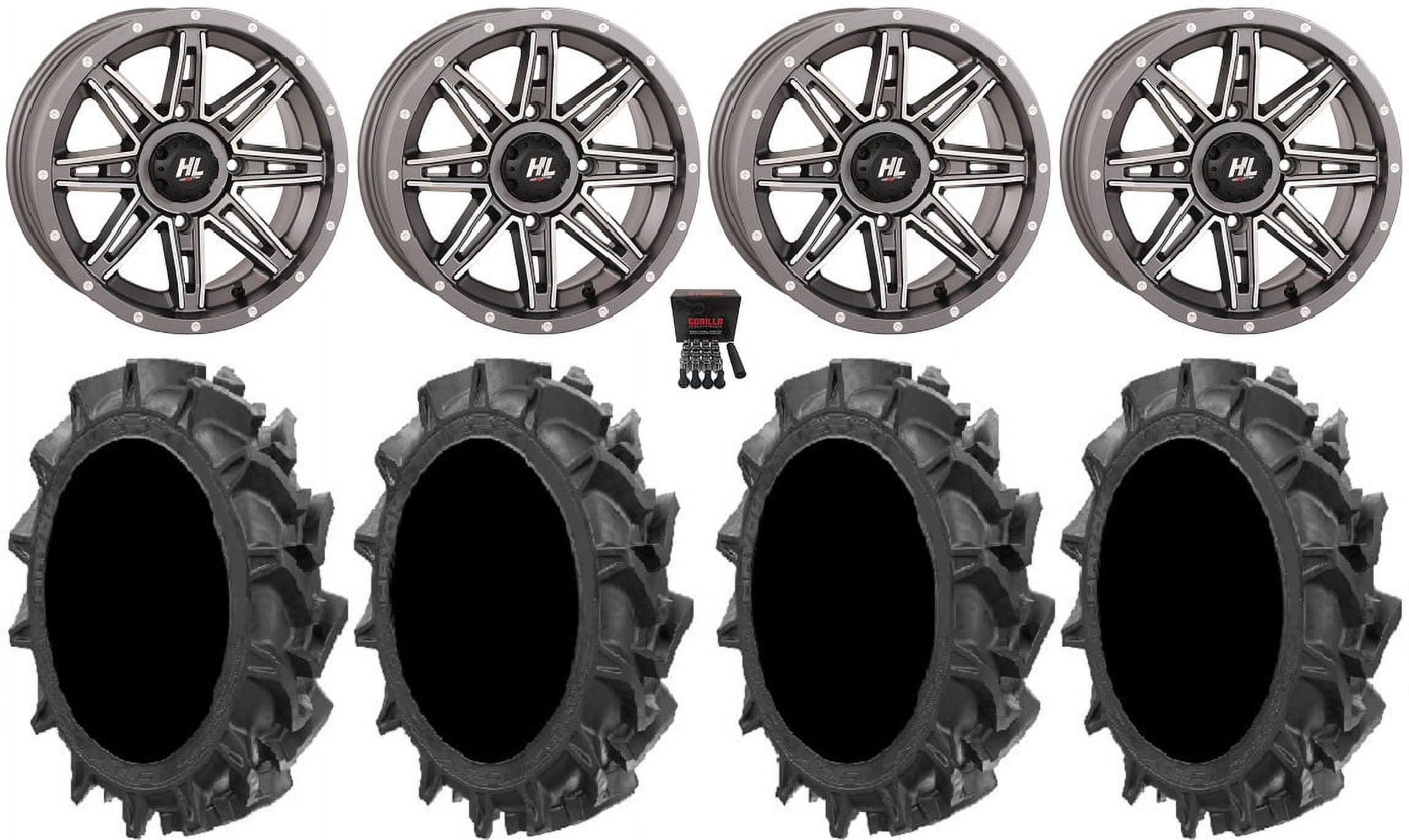High Lifter HL22 14" Wheels Gunmetal 28" MotoHavok Tires Polaris RZR XP ...