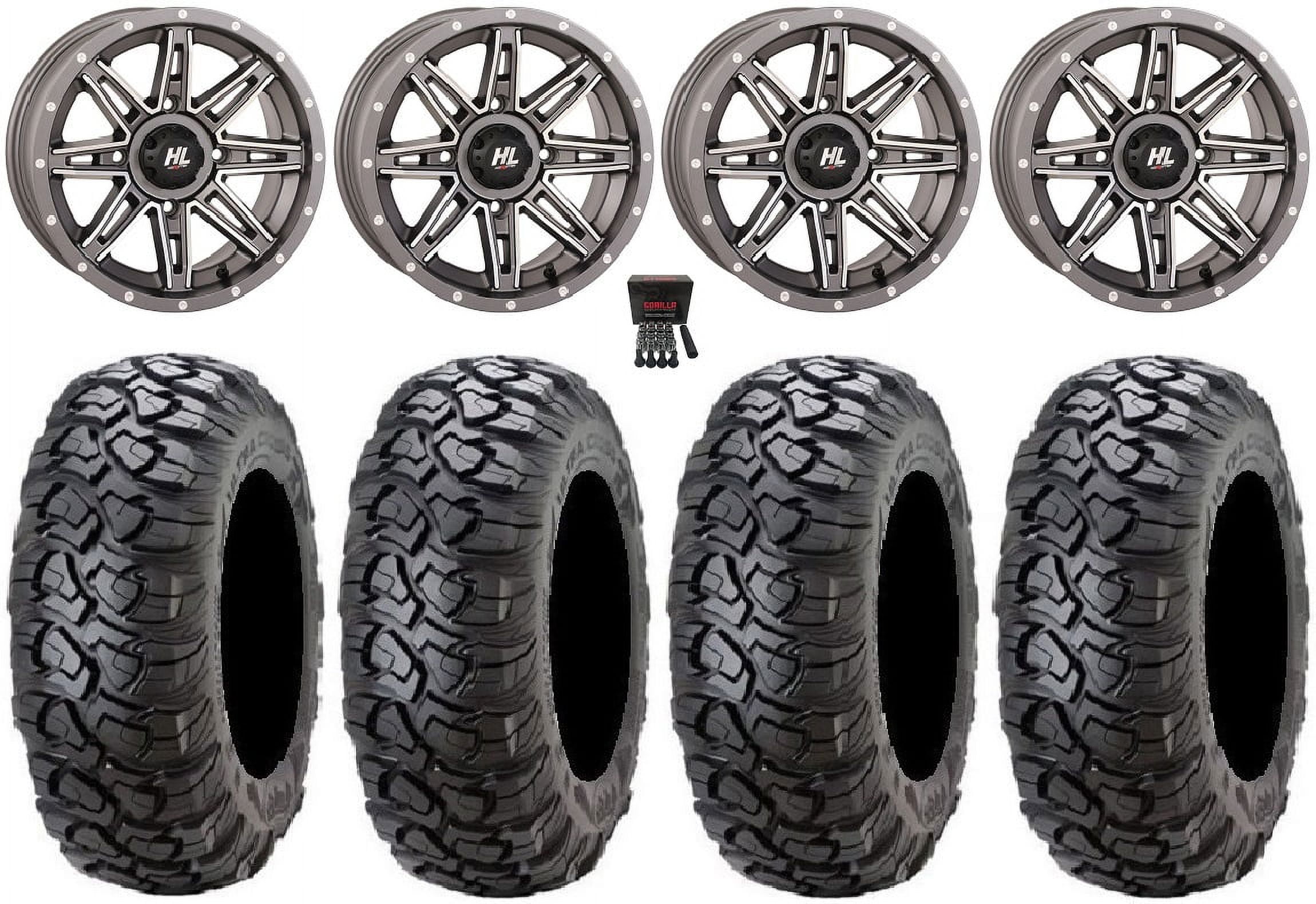 High Lifter HL22 14" Wheels Gunmetal 28" Ultracross Tires Polaris RZR ...