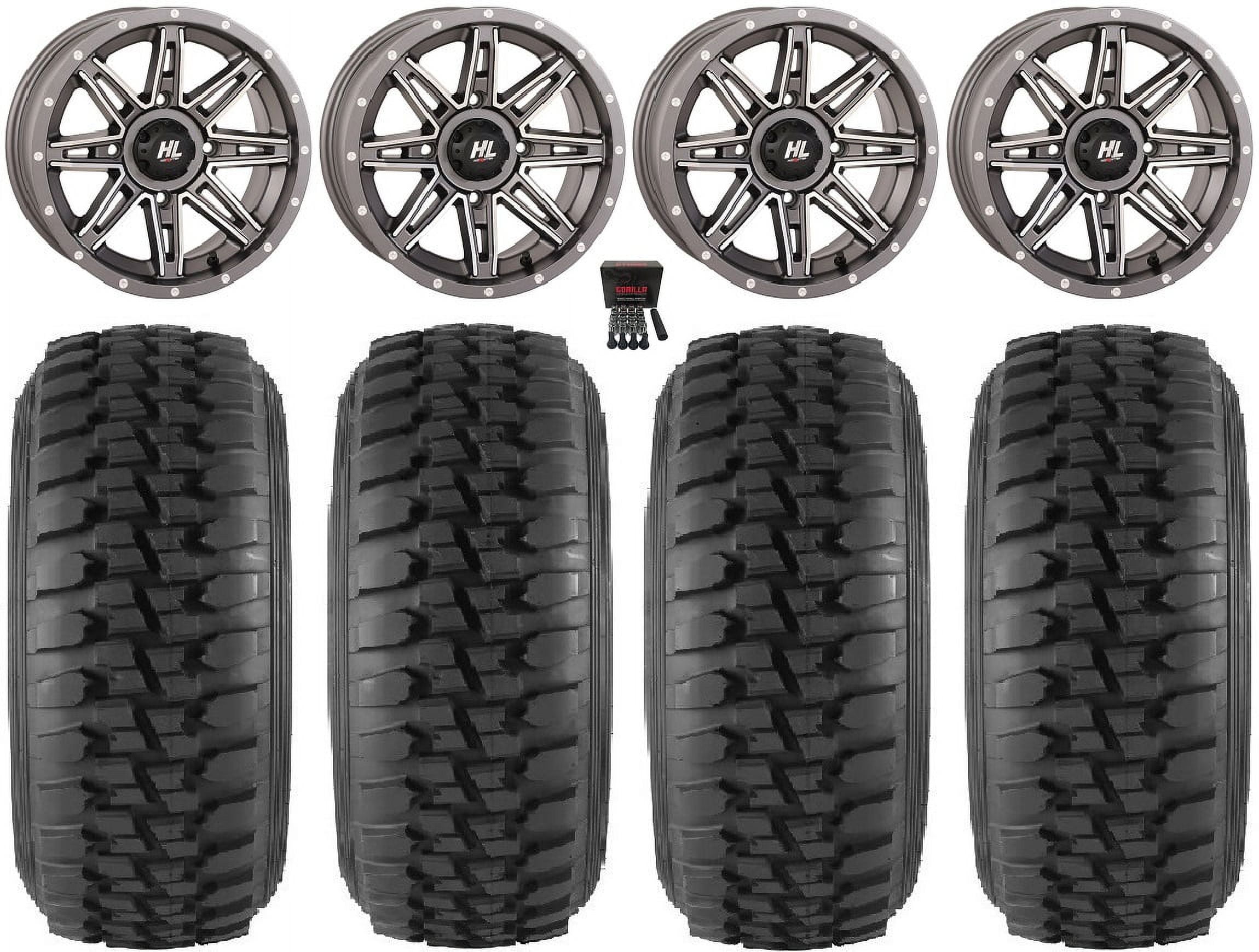 High Lifter HL22 14" Wheels Gunmetal 30" Desert Series Tires Polaris ...