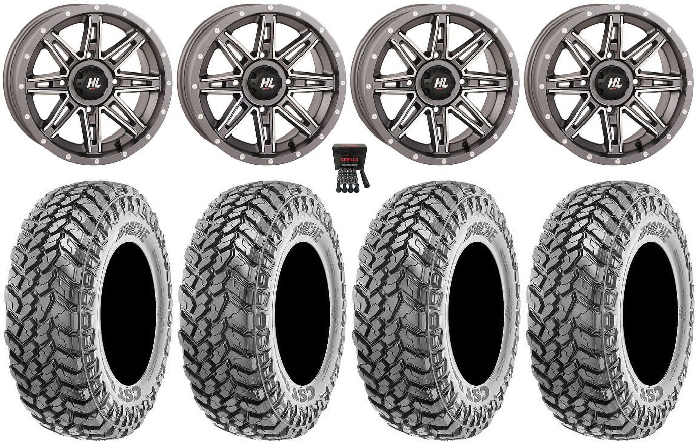 High Lifter HL22 14" Wheels Gunmetal 32" Apache Tires Can-Am Commander ...
