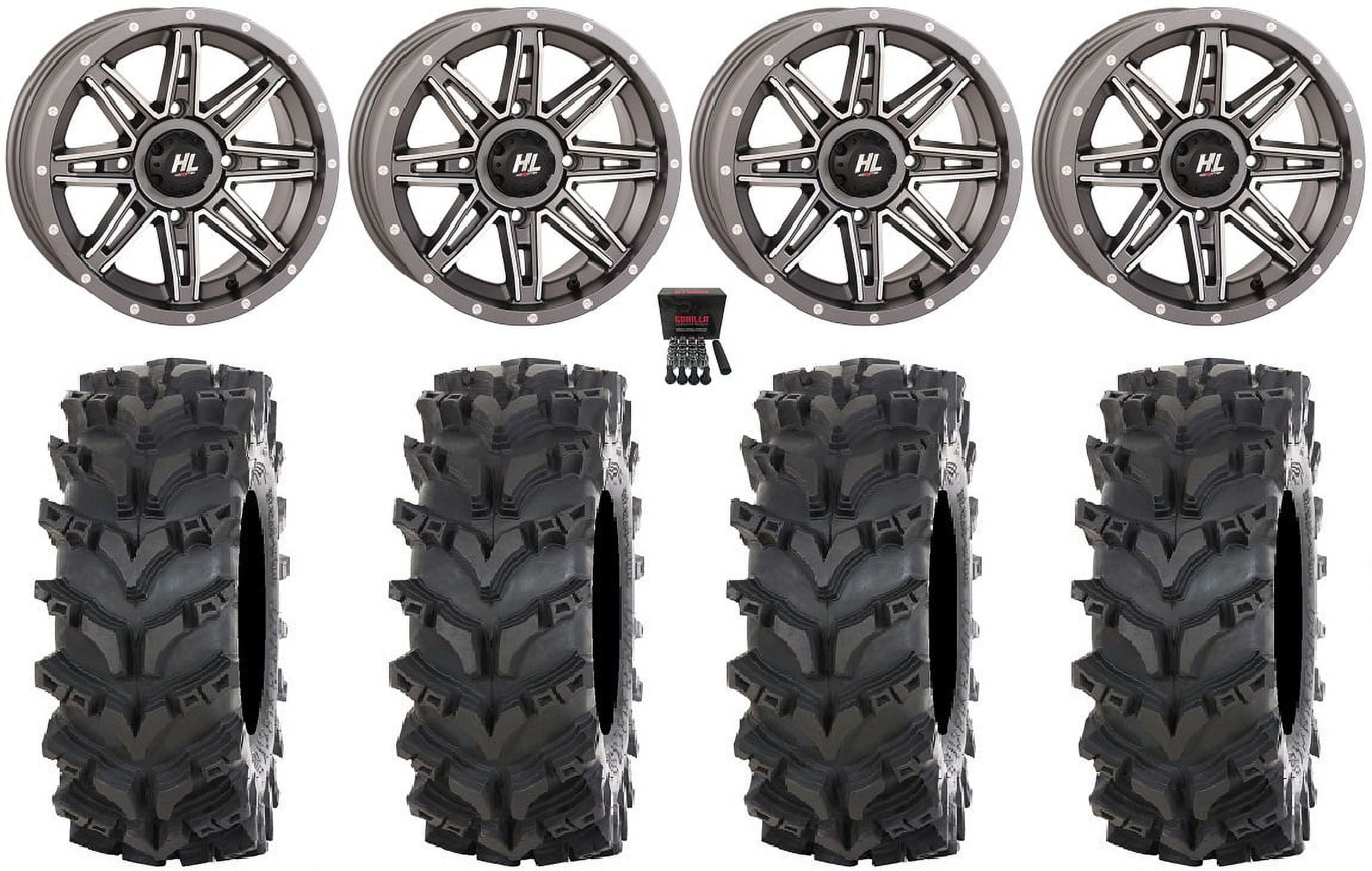 High Lifter HL22 14" Wheels Gunmetal 32" Out&Back Max Tires Kawasaki ...
