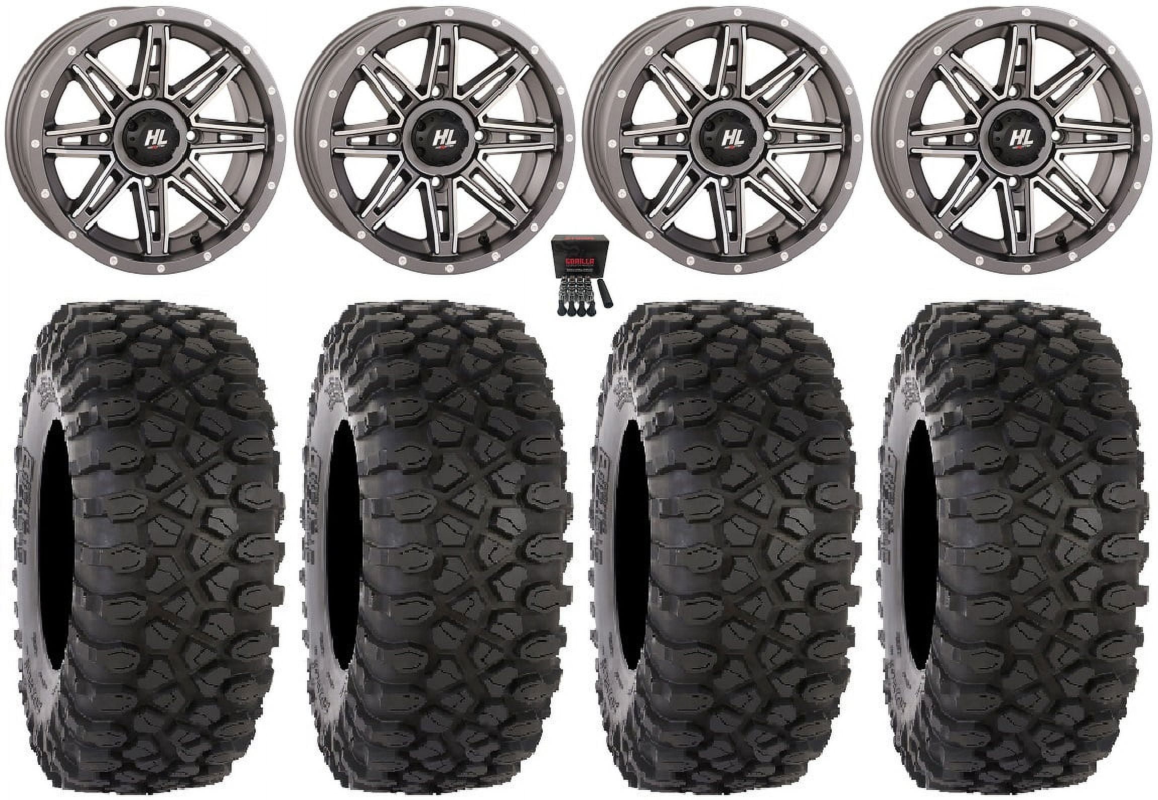 High Lifter HL22 14" Wheels Gunmetal 32" XC450 Tires Polaris RZR XP ...