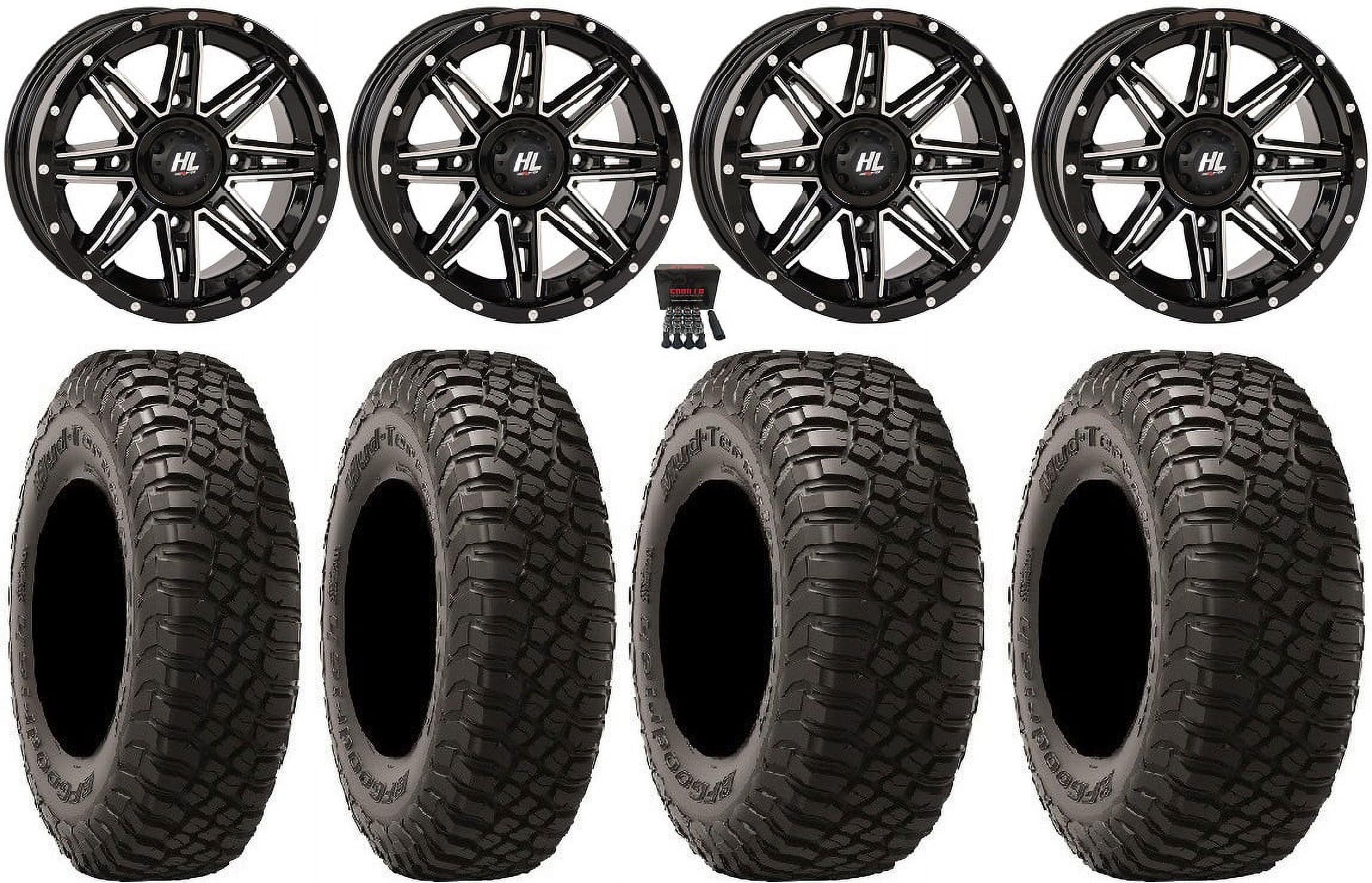High Lifter HL22 14" Wheels Machined 27" BFG KM3 Tires Sportsman 550 ...