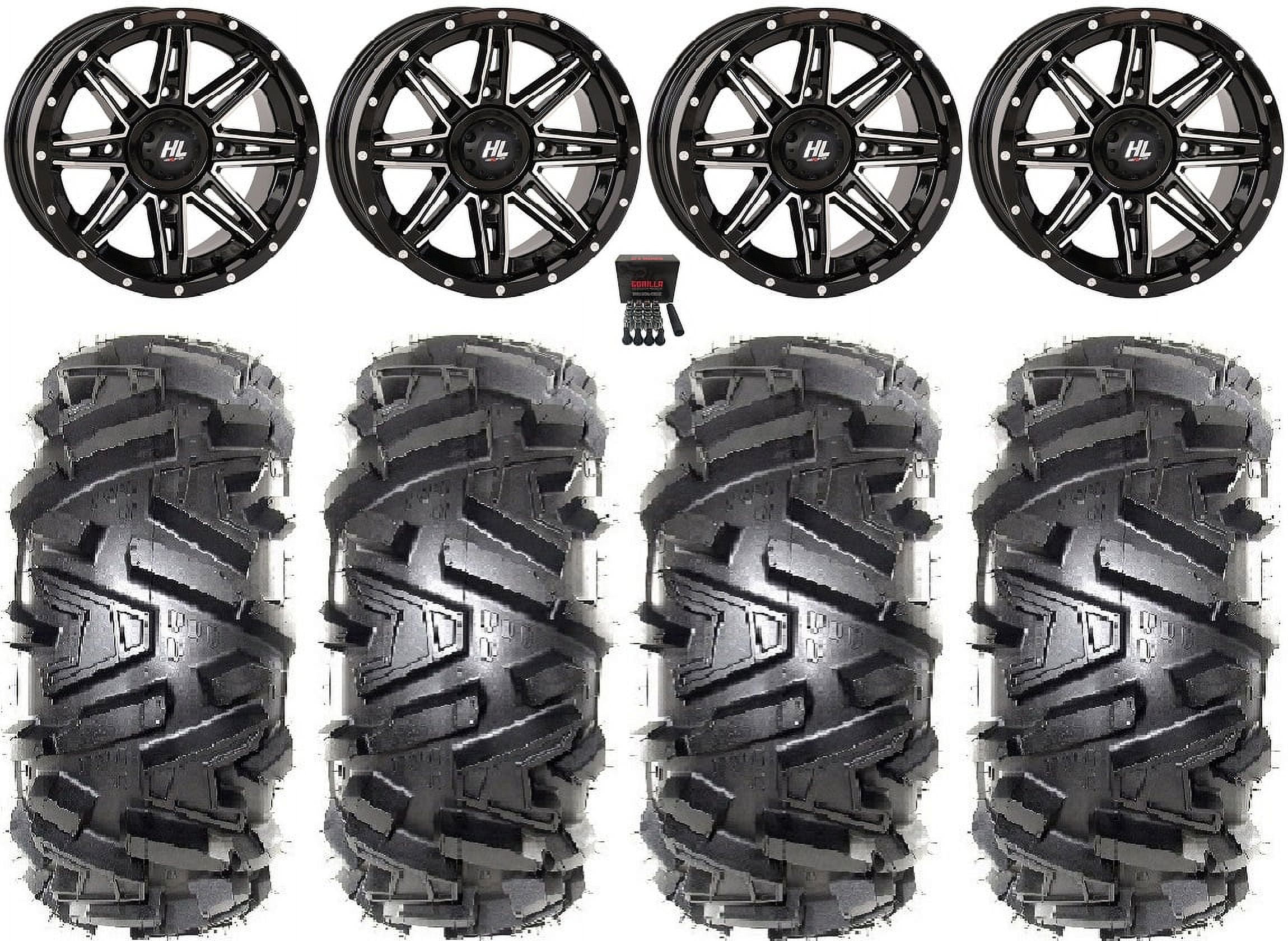 High Lifter HL22 14" Wheels Machined 27" Moto MTC Tires Can-Am Maverick ...