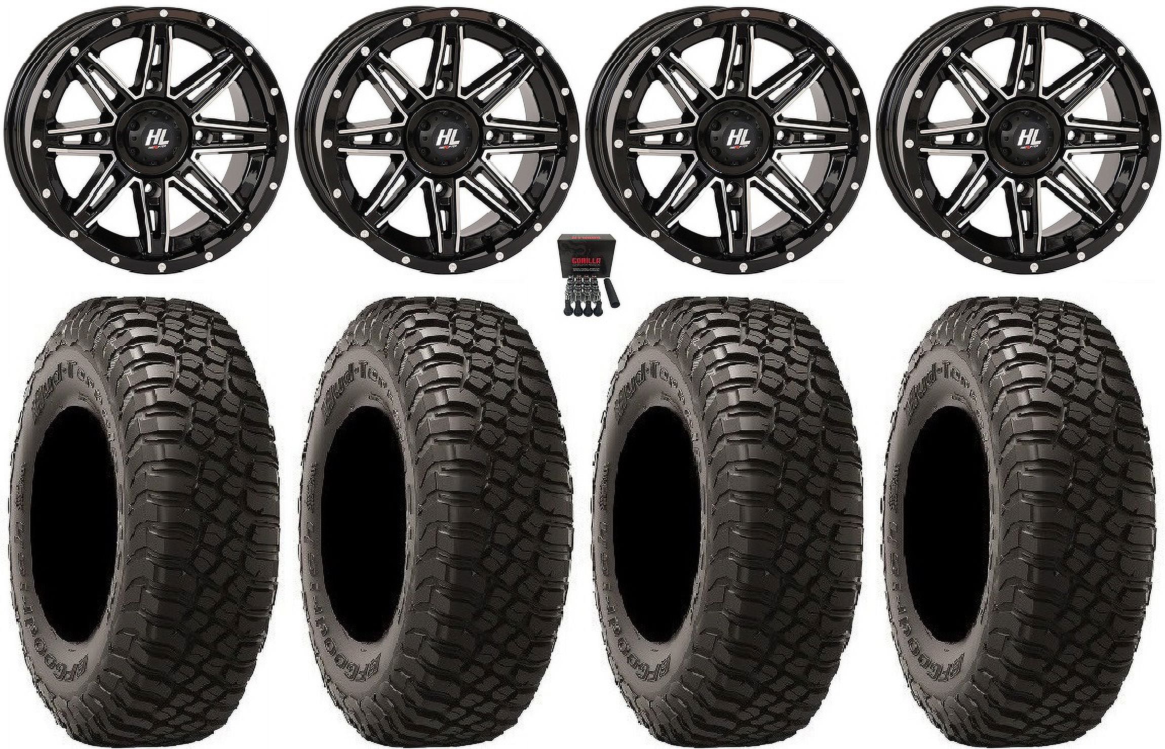 High Lifter HL22 14" Wheels Machined 28" BFG KM3 Tires Can-Am Maverick ...