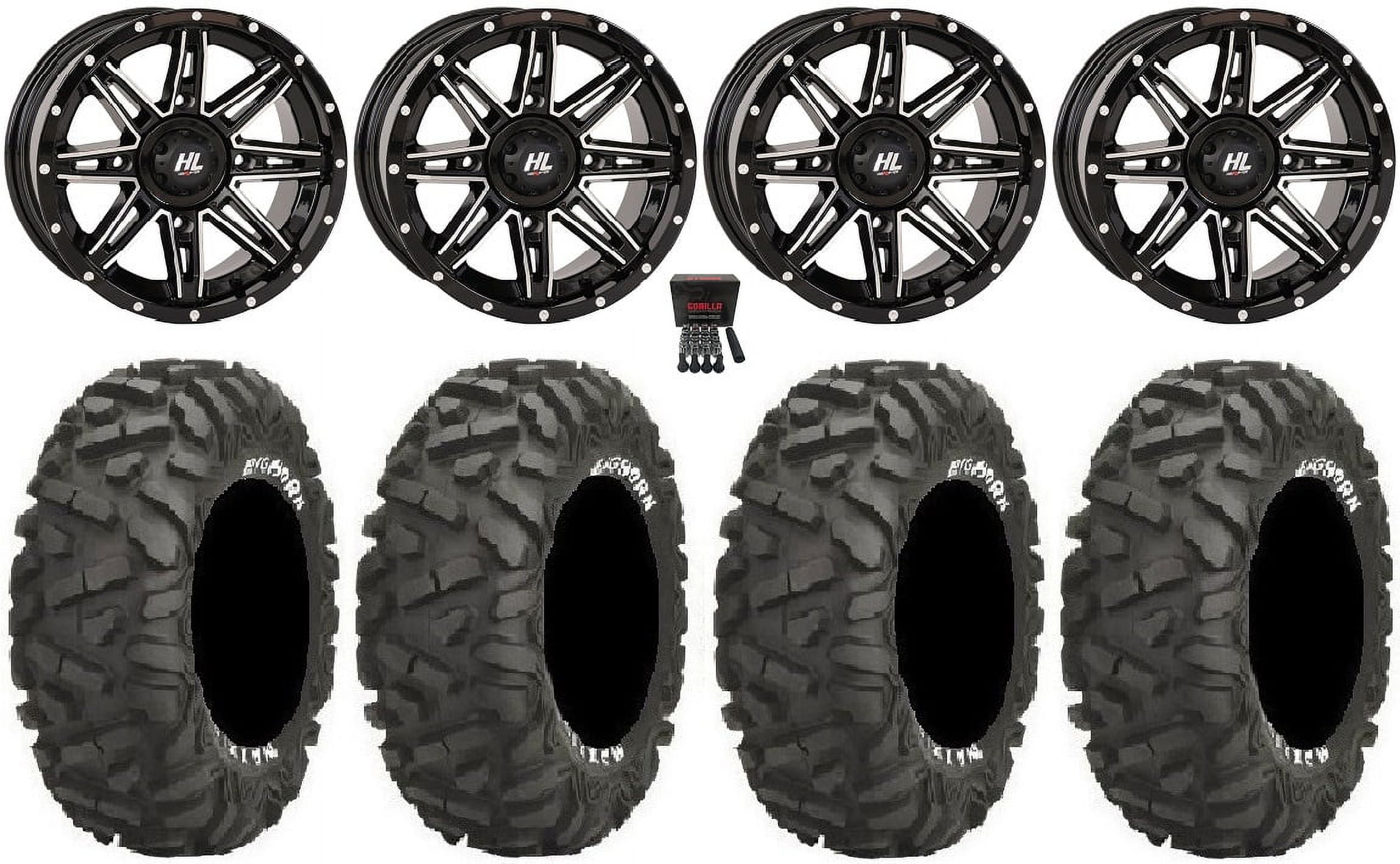 High Lifter HL22 14" Wheels Machined 28" BigHorn Tires Can-Am Commander ...