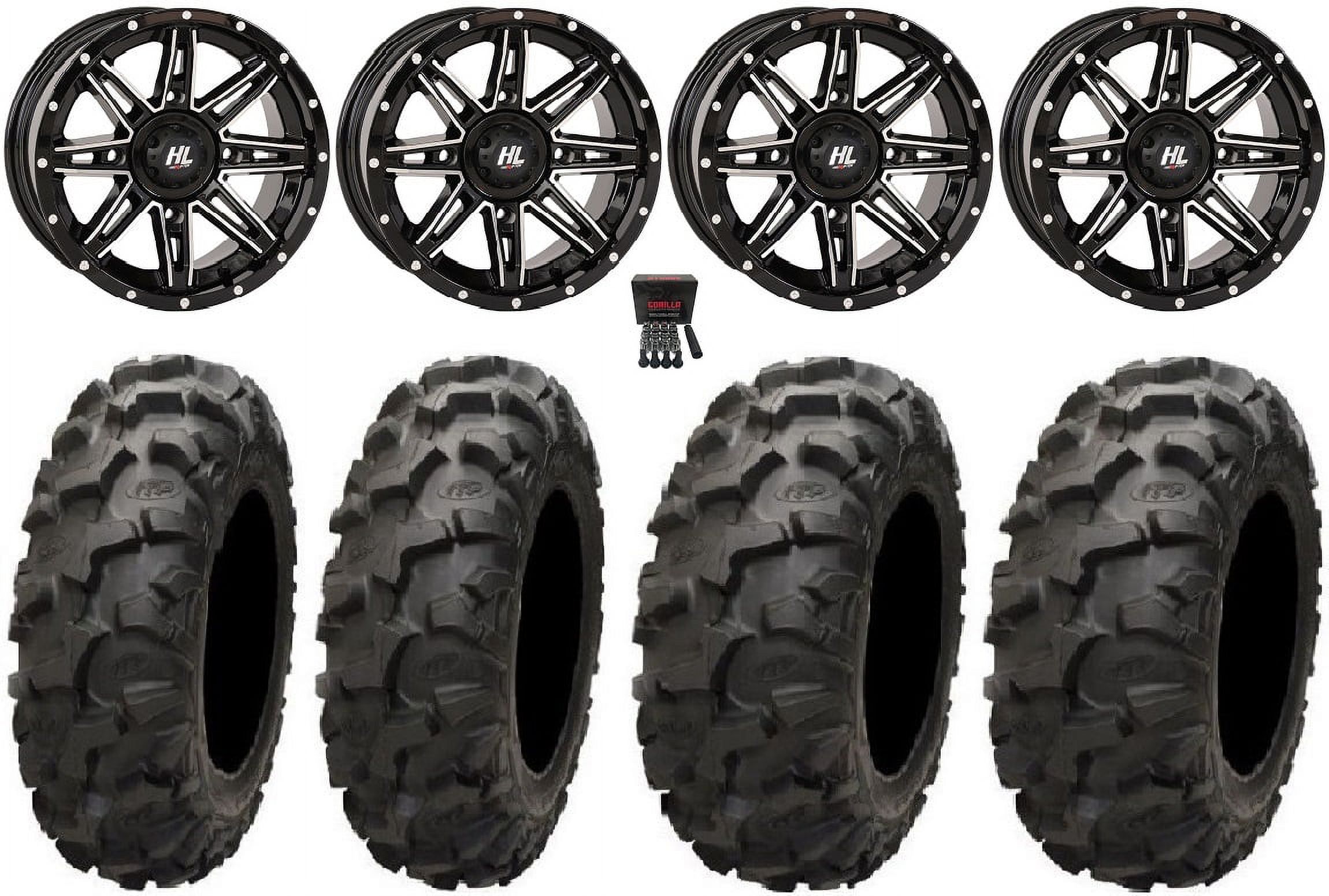High Lifter HL22 14" Wheels Machined 28" Blackwater Tires Can-Am ...