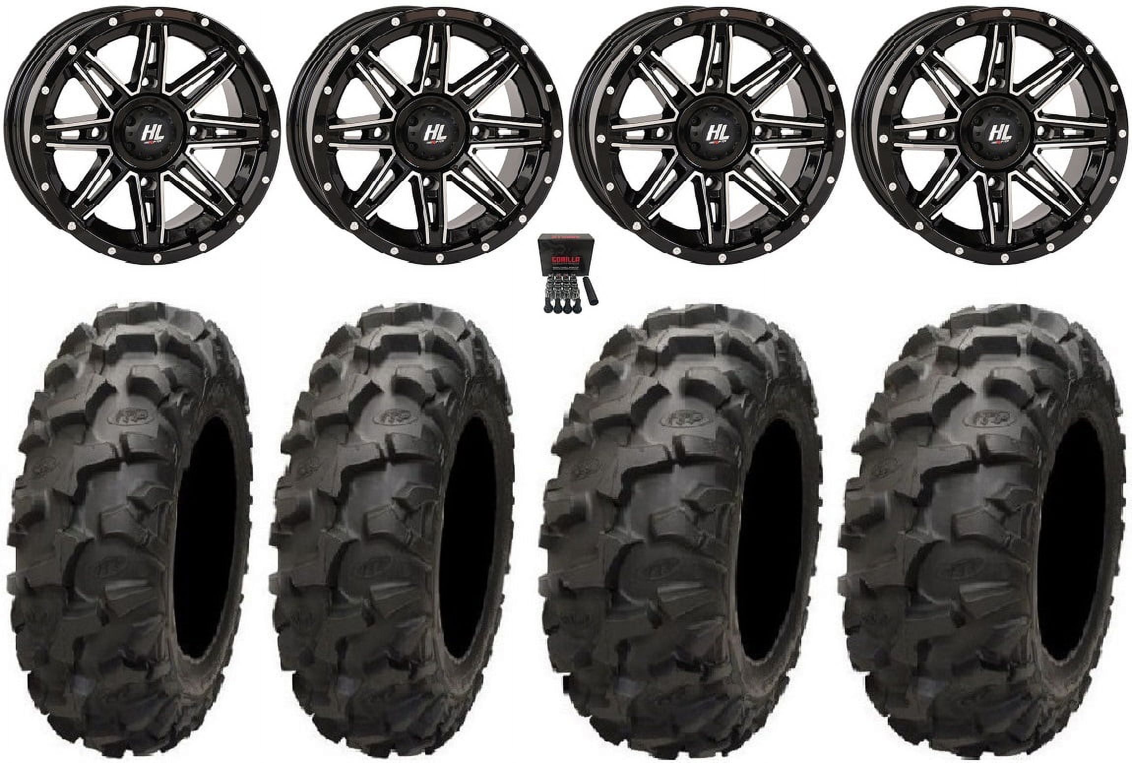 High Lifter HL22 14" Wheels Machined 28" Blackwater Tires Polaris RZR ...