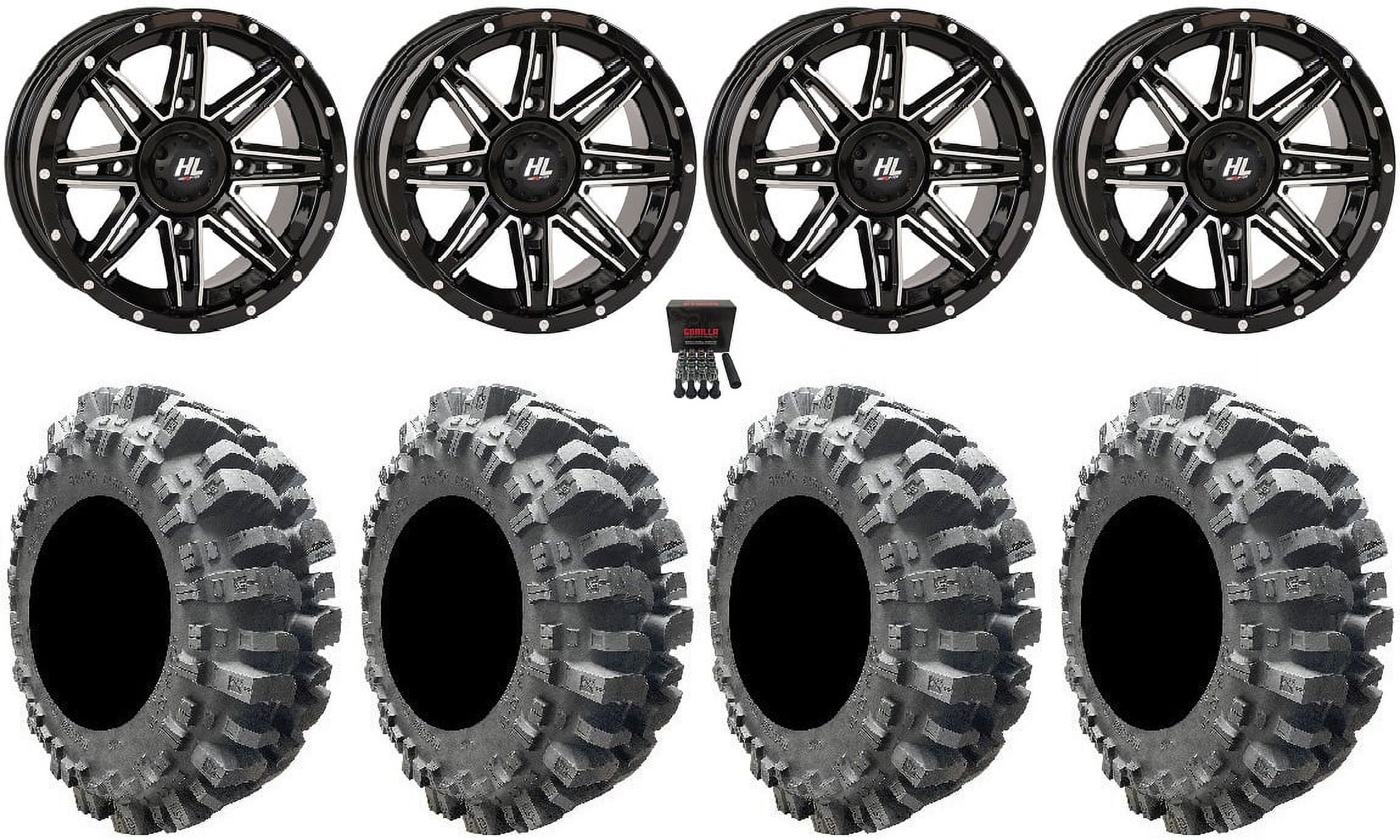 High Lifter HL22 14" Wheels Machined 28" Bogger Tires Polaris RZR XP ...