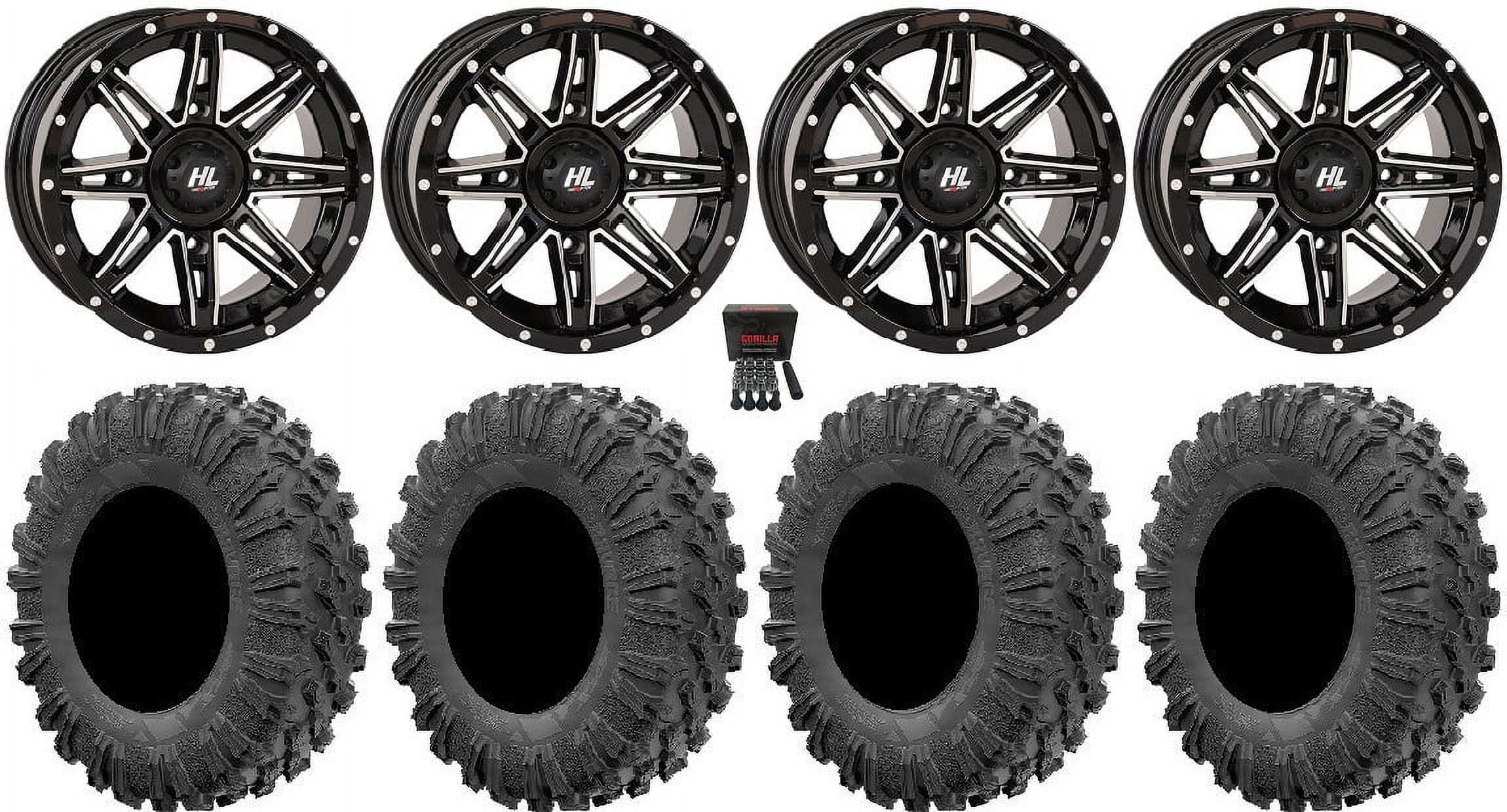 High Lifter HL22 14" Wheels Machined 30" MotoRavage Tires Polaris RZR ...