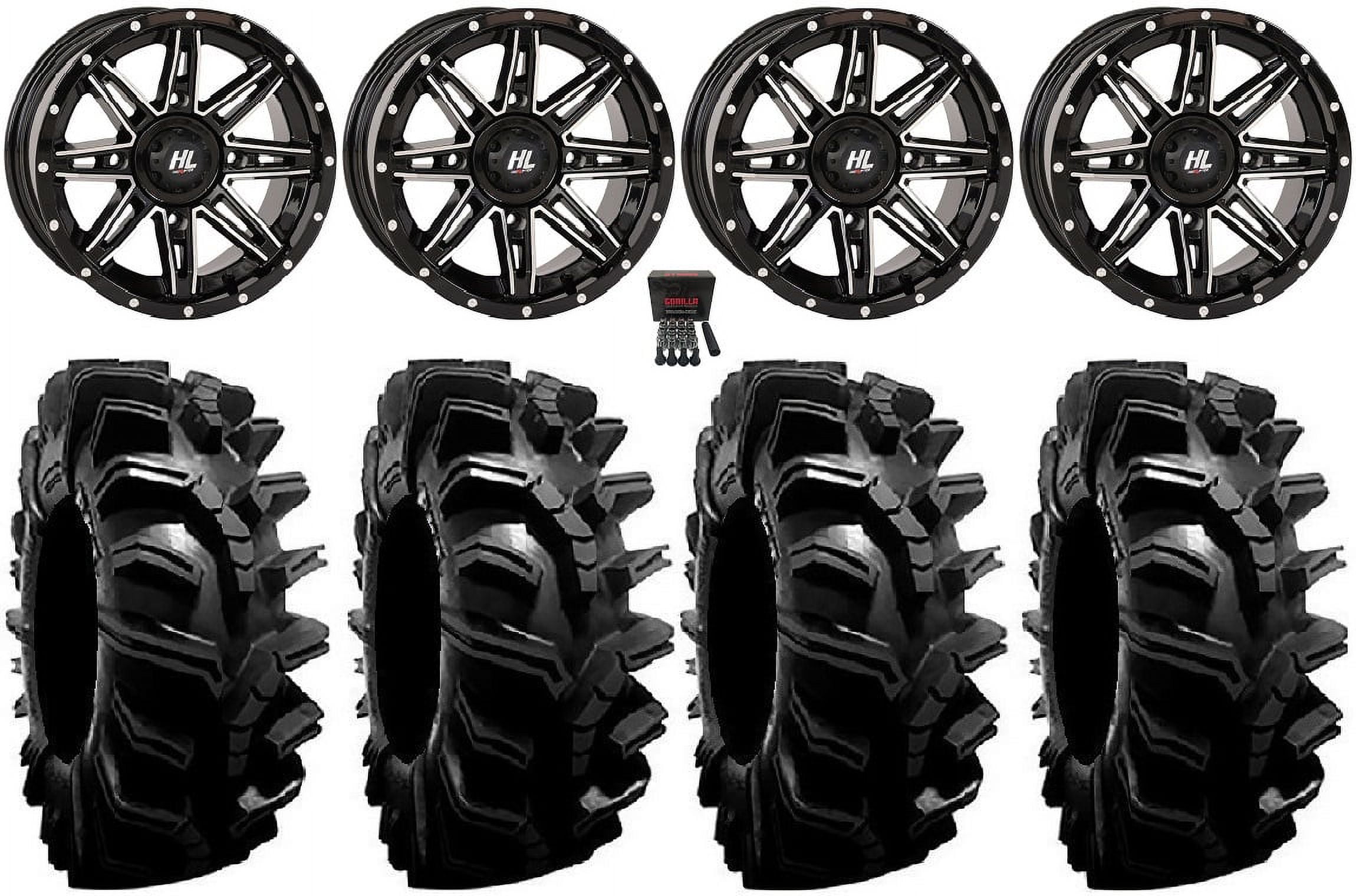 High Lifter HL22 14" Wheels Machined 32" BogMax Tires Sportsman RZR ...
