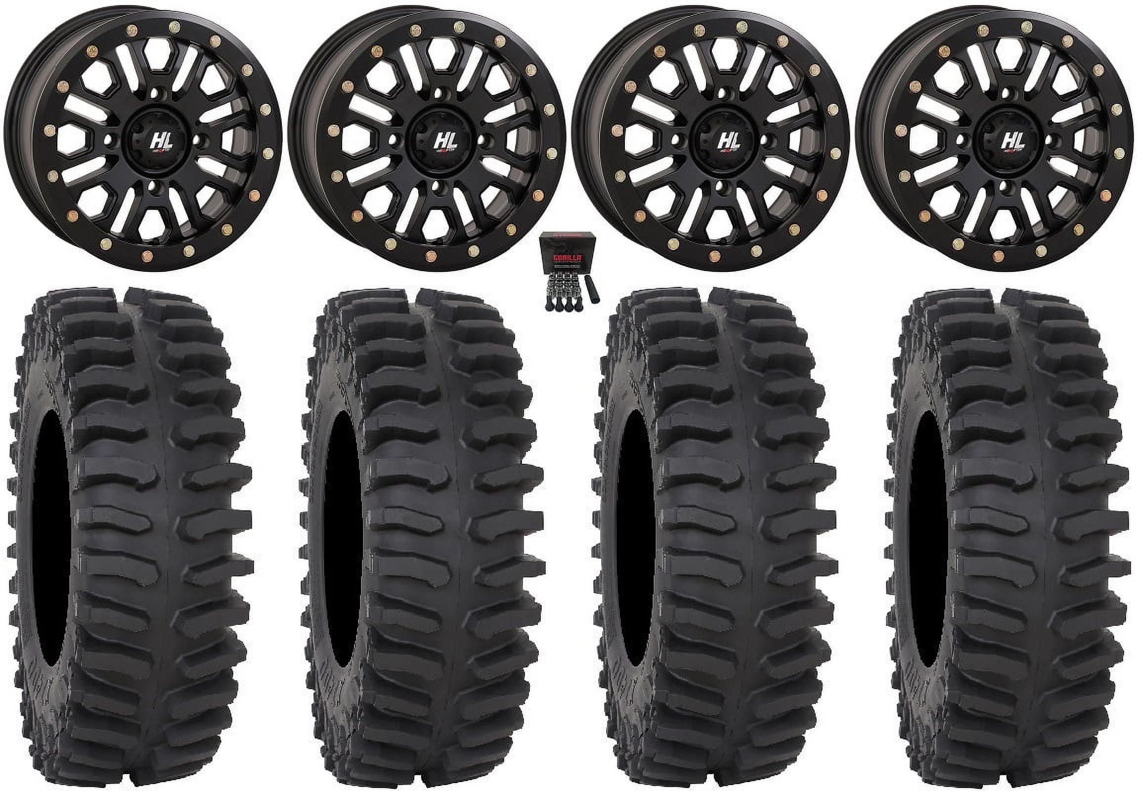 High Lifter HL23 Bdlk 14" Wheels Bk 28" XT400 Tires Sportsman 550 850 ...