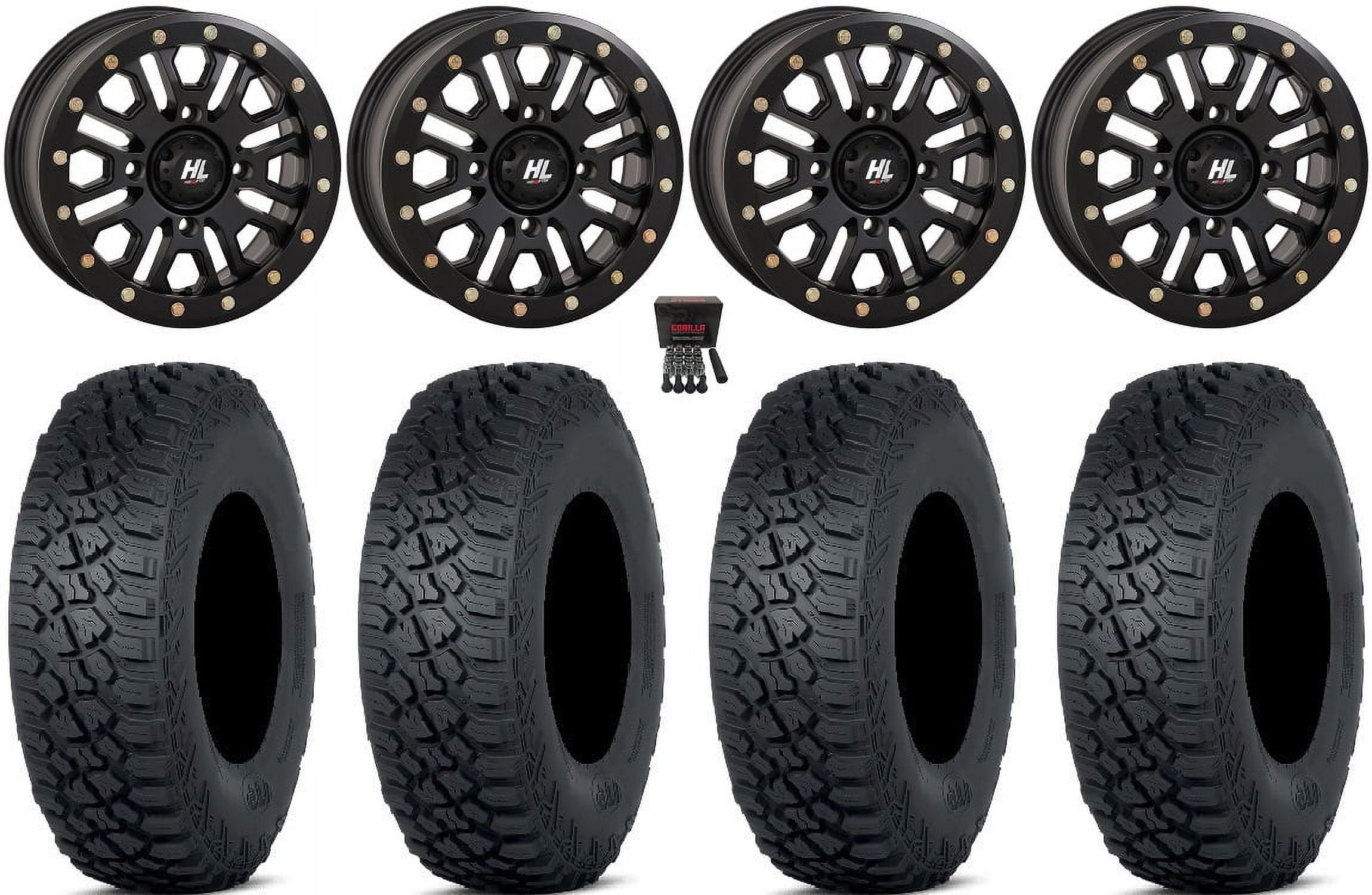 High Lifter HL23 Bdlk 15" Wheels Bk 33" Tenacity XNR Tires Can-Am ...