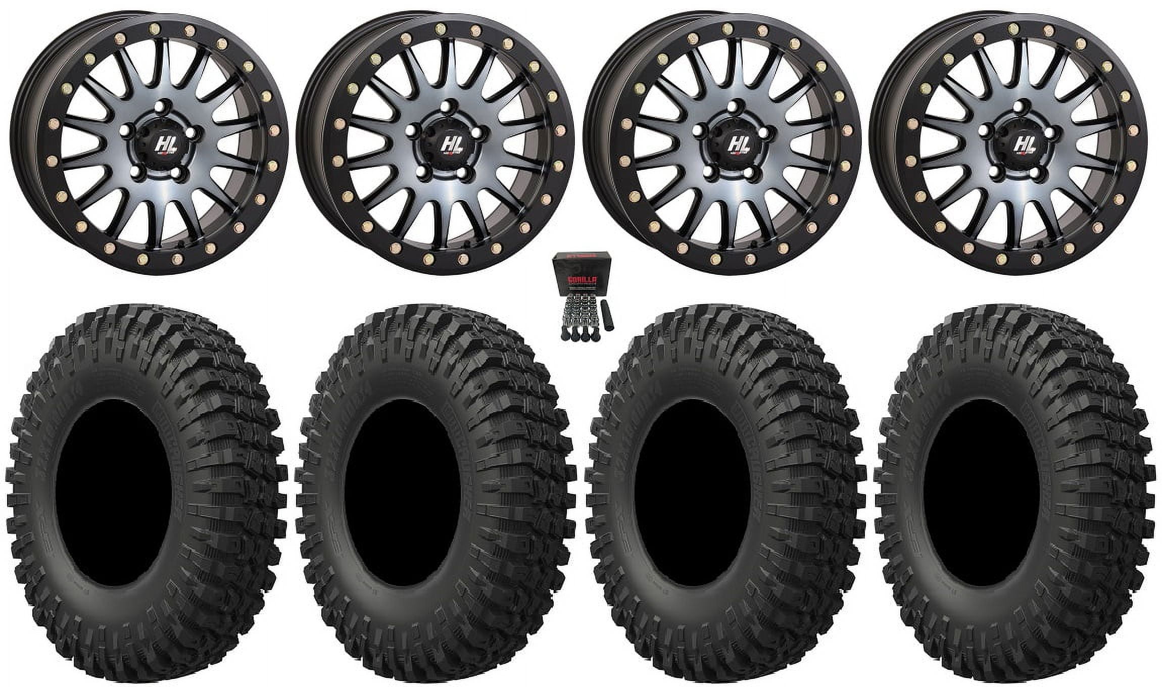 High Lifter HL24 Beadlock 15" Wheels Dark Tint 33" MotoCrusher Tires ...