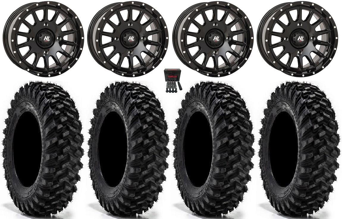 High Lifter HL25 15" Wheels Bk 30" Warrior XT Tires Can-Am Maverick X3 ...
