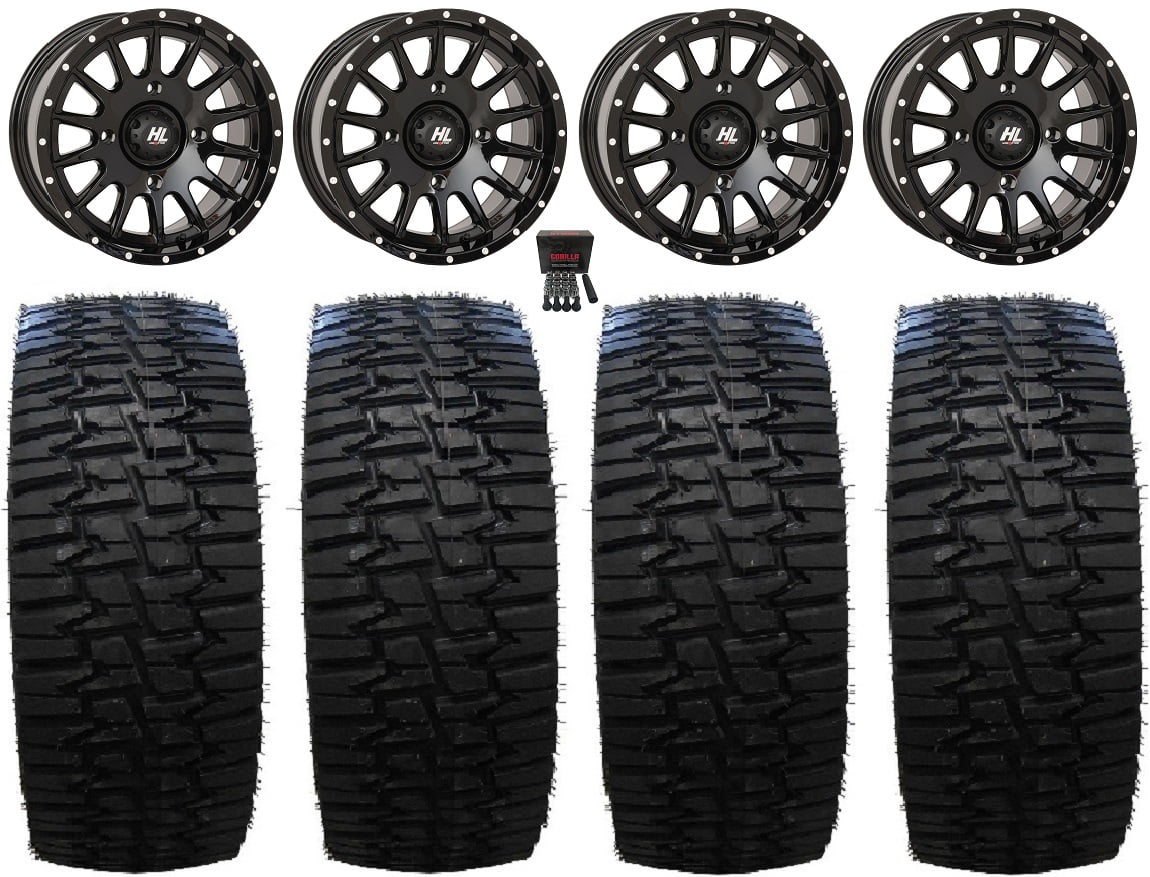 High Lifter HL25 15" Wheels Bk 33" Desert Race Tires Can-Am Maverick X3 ...