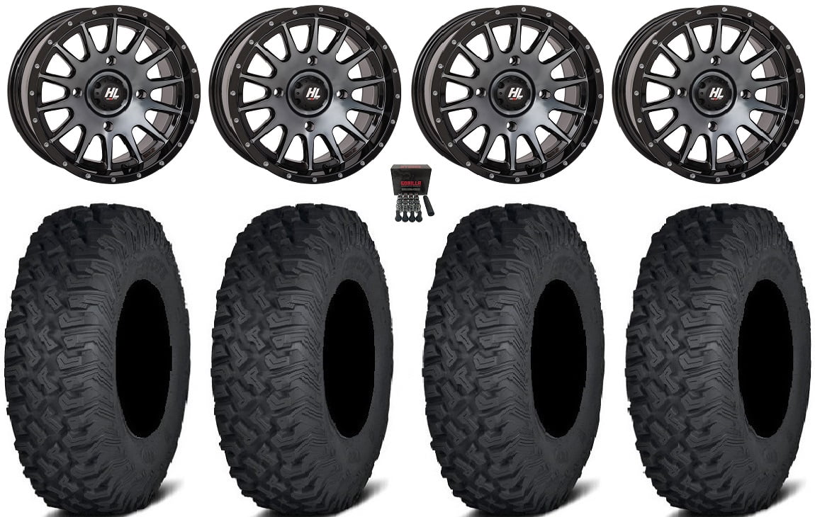 High Lifter HL25 15" Wheels Dt 32" Coyote Tires Kawasaki Mule Pro FXT ...