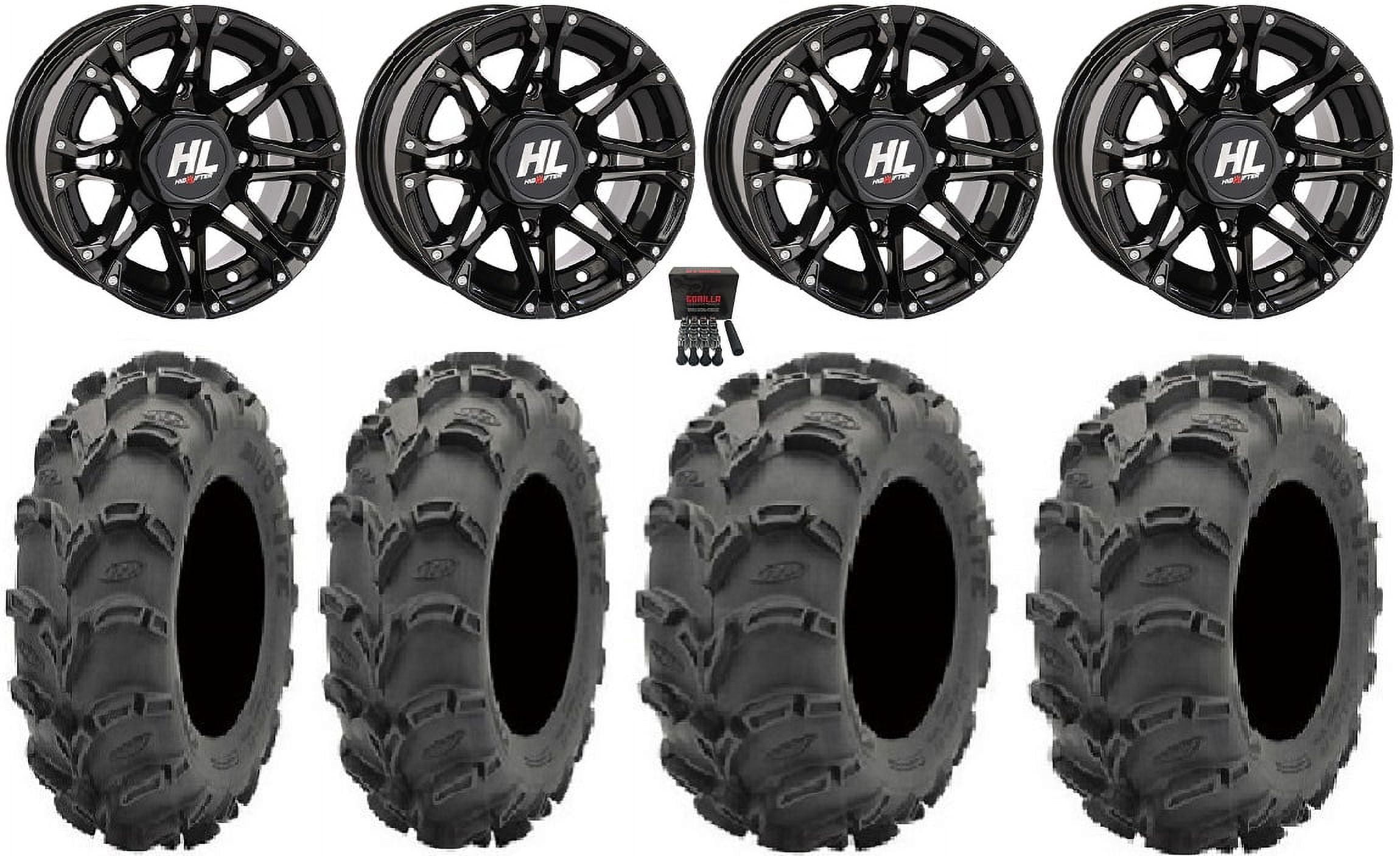 High Lifter HL3 12" Wheels Bk 26" Mud Lite XL Tires Honda Foreman ...