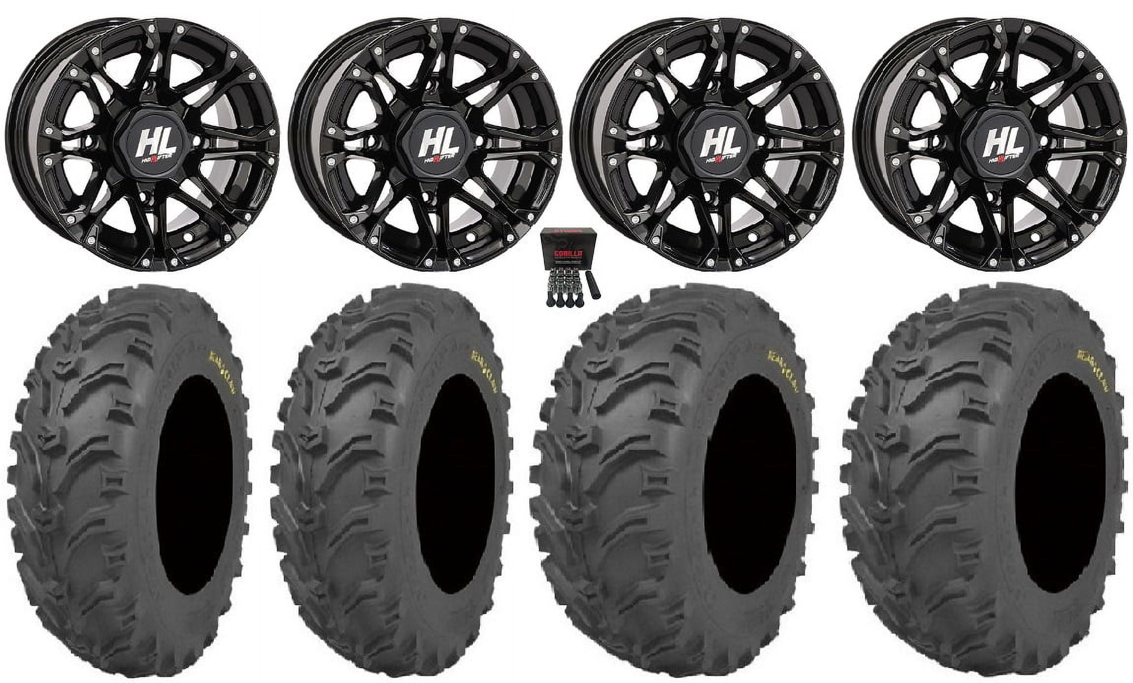 High Lifter HL3 12" Wheels Bk 27" Bear Claw Tires Honda Foreman Rancher ...