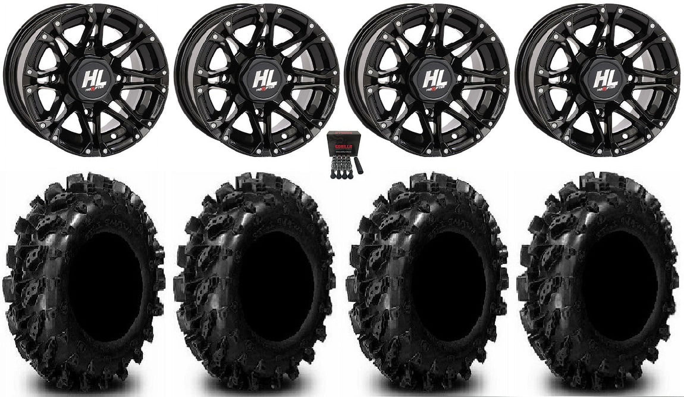 High Lifter HL3 12" Wheels Bk 29.5" Swamp Lite Tires Honda Rincon Yamaha Rhino Kawasaki Brute ...