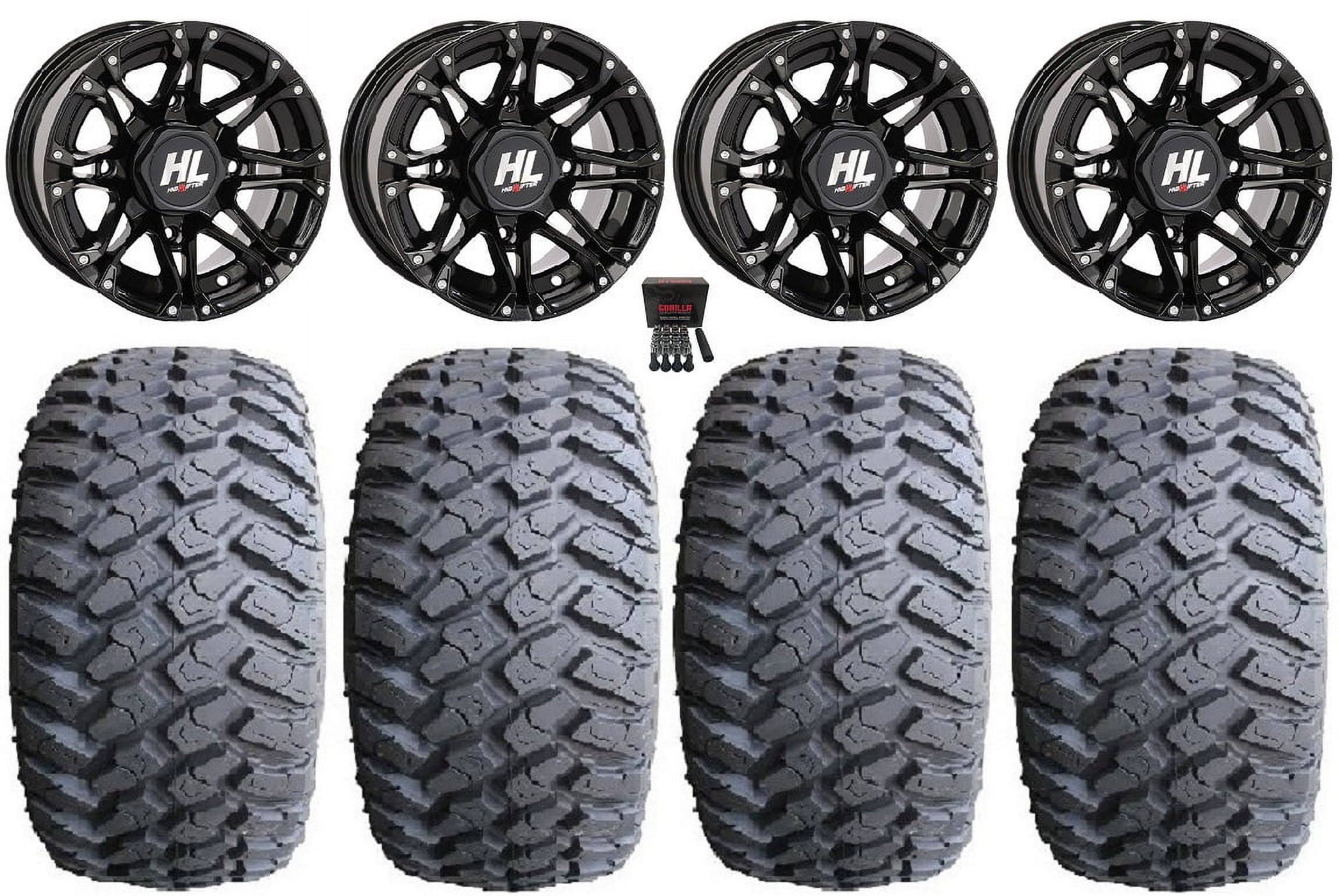 High Lifter HL3 12" Wheels Black 23" Hammer Tires Polaris RZR 170 Honda ...