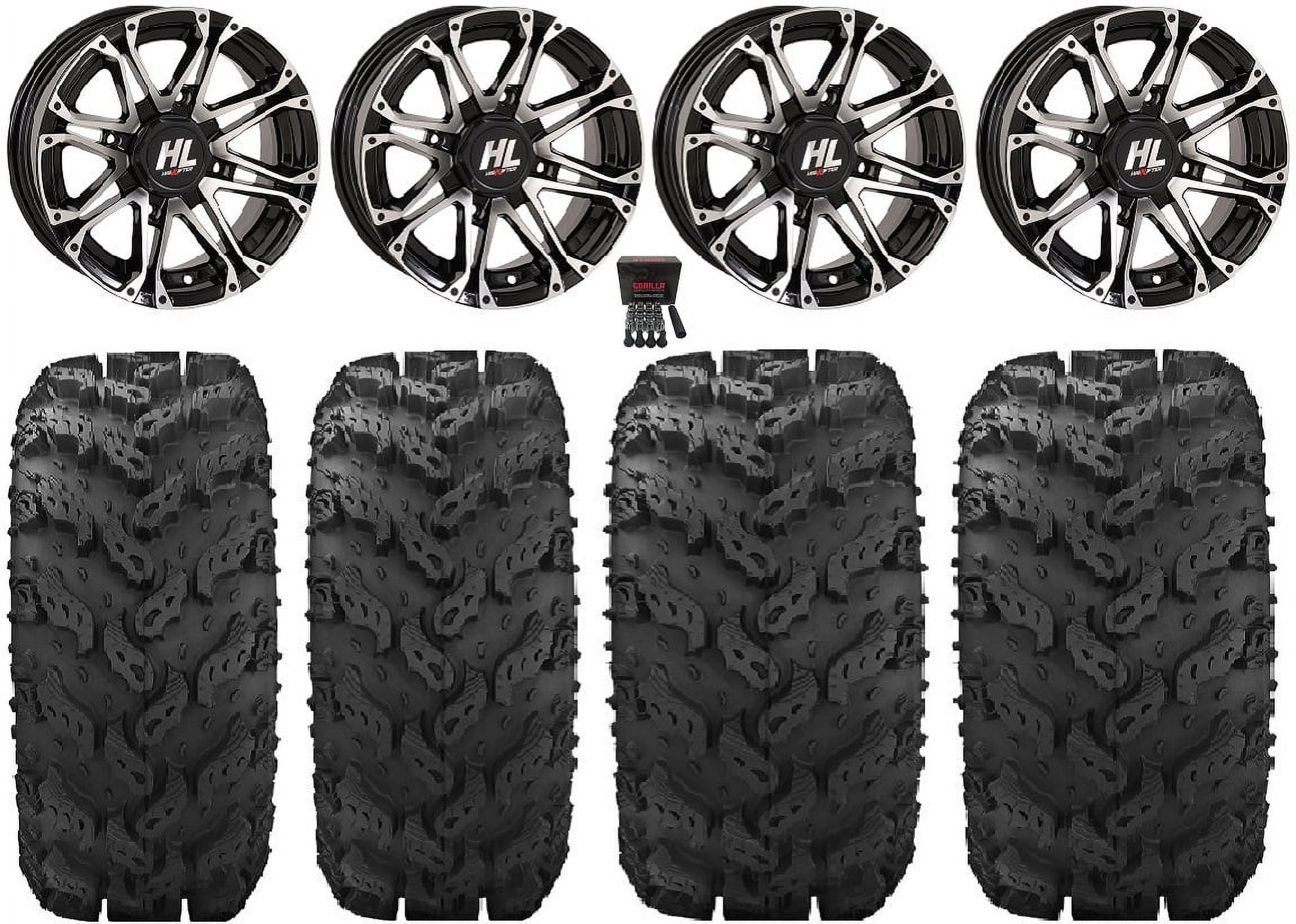 High Lifter HL3 12" Wheels Machined 25" Reptile Tires Honda Rincon ...