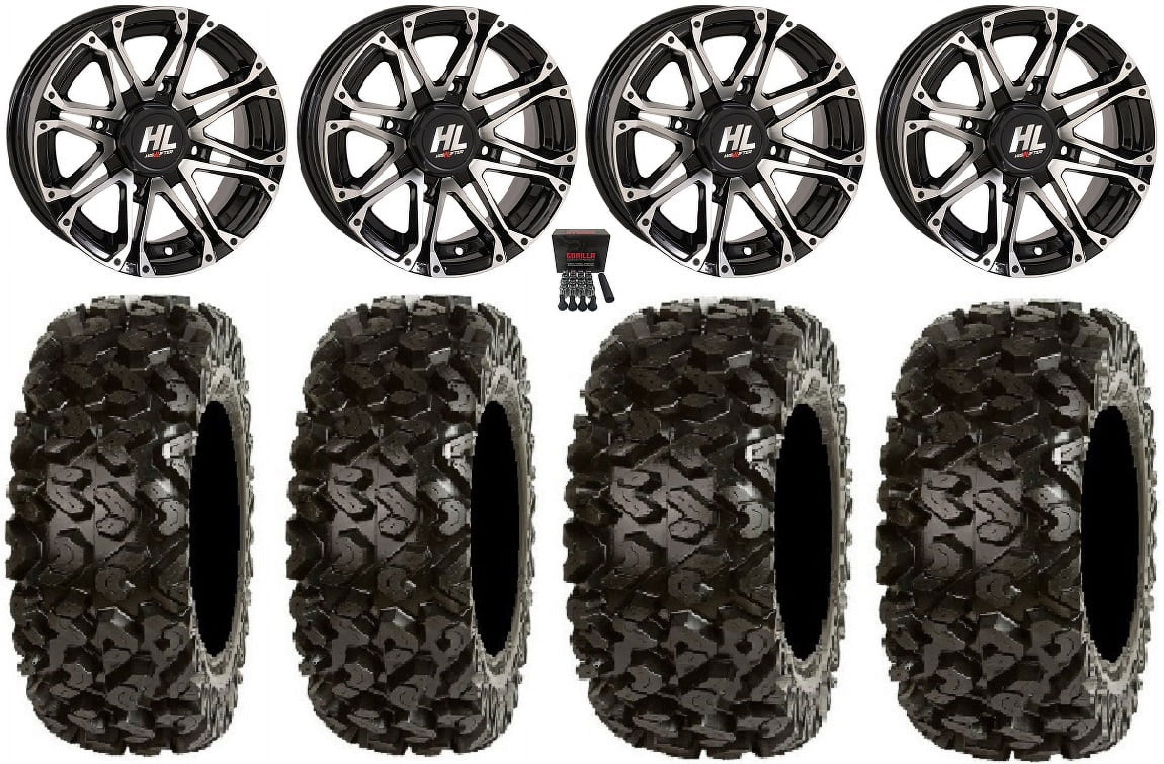 High Lifter HL3 12" Wheels Machined 25" Rip Saw Tires Polaris Ranger XP ...