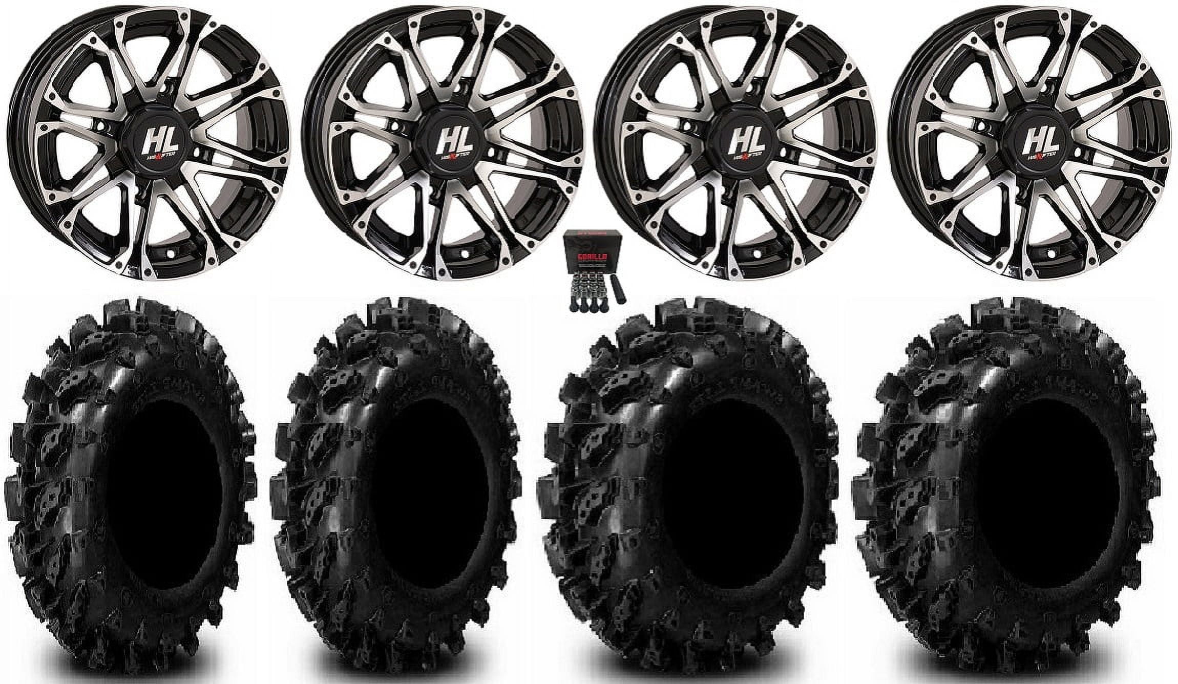 High Lifter HL3 12" Wheels Machined 25" Swamp Lite Tires Sportsman RZR ...