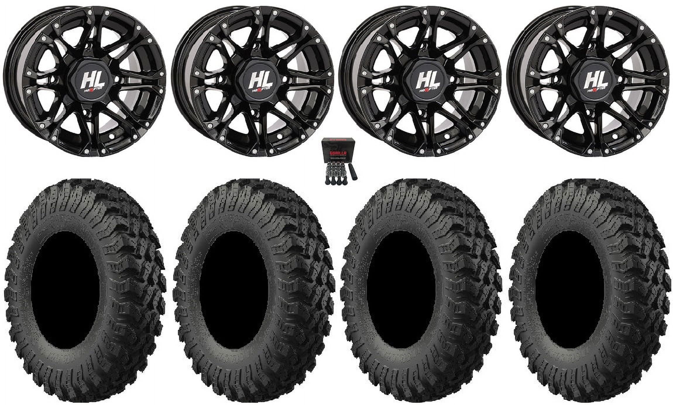 High Lifter HL3 14" Wheels Bk 28" MotoRally Tires Honda Foreman Rancher ...