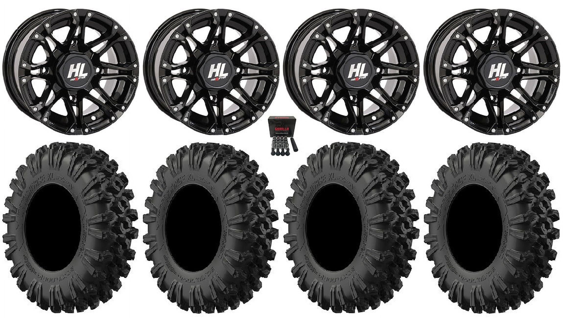 High Lifter HL3 14" Wheels Bk 28" MotoRavage XL Tires Honda Foreman ...