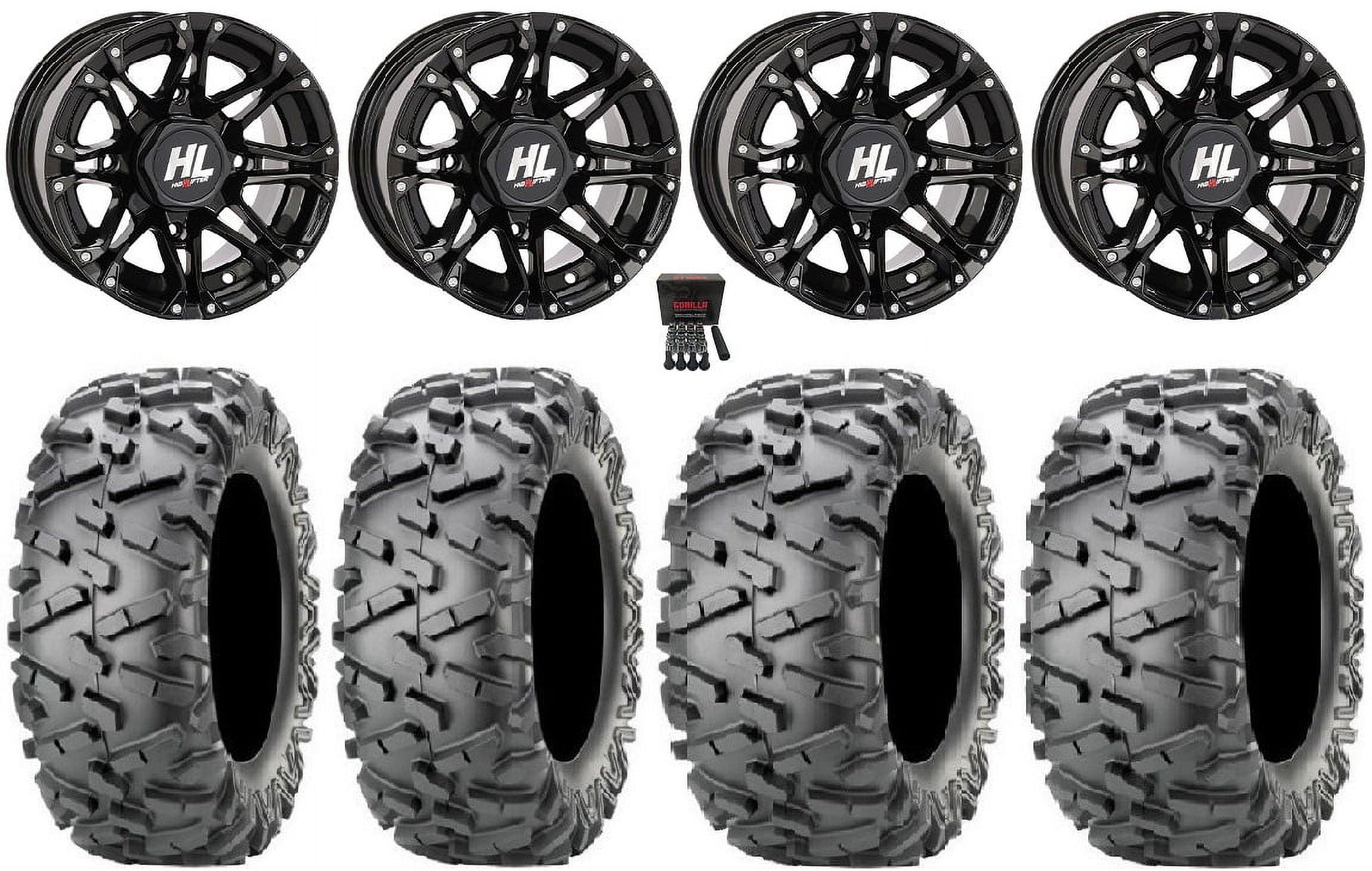 High Lifter HL3 14" Wheels Black 26" BigHorn 2.0 Tires Sportsman 550 ...