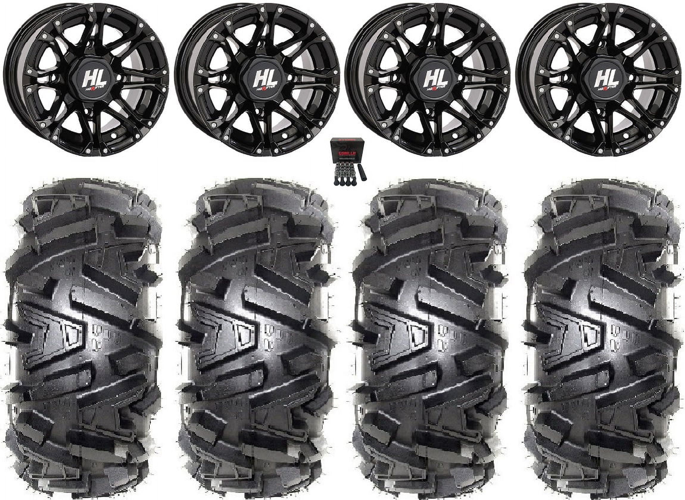 High Lifter HL3 14" Wheels Black 27" Moto MTC Tires Yamaha Viking ...