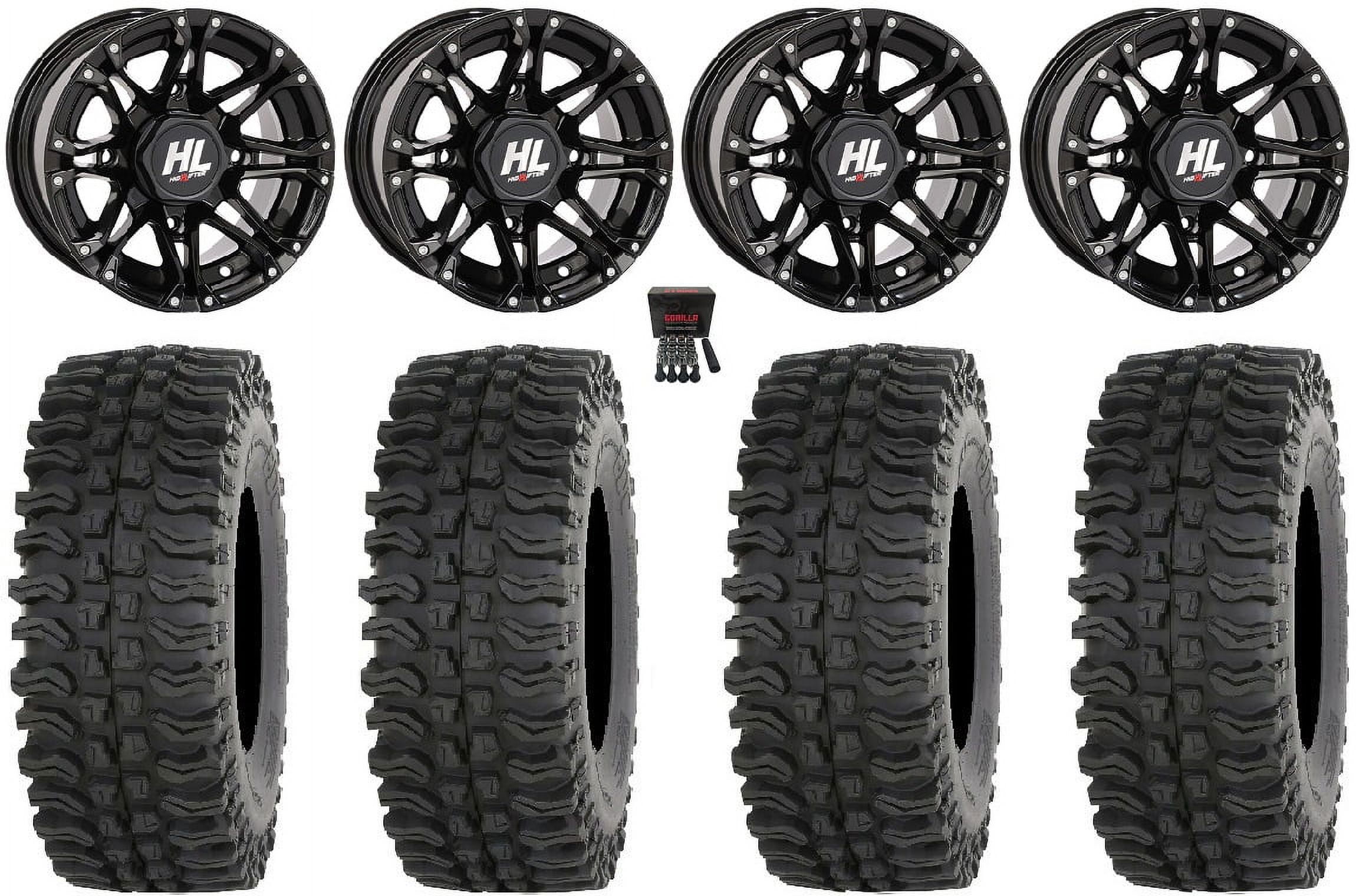 High Lifter HL3 14" Wheels Black 30" BDC Tires Polaris RZR XP 1000 ...