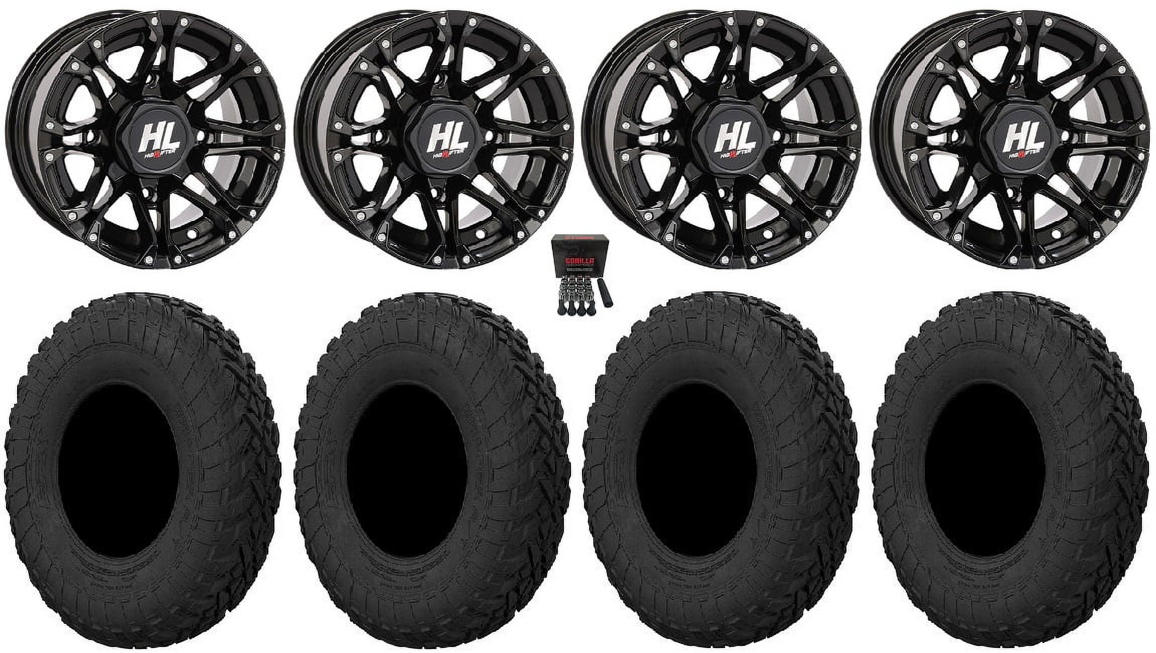 High Lifter HL3 14" Wheels Black 30" Gripper R/T Tires Yamaha Viking ...