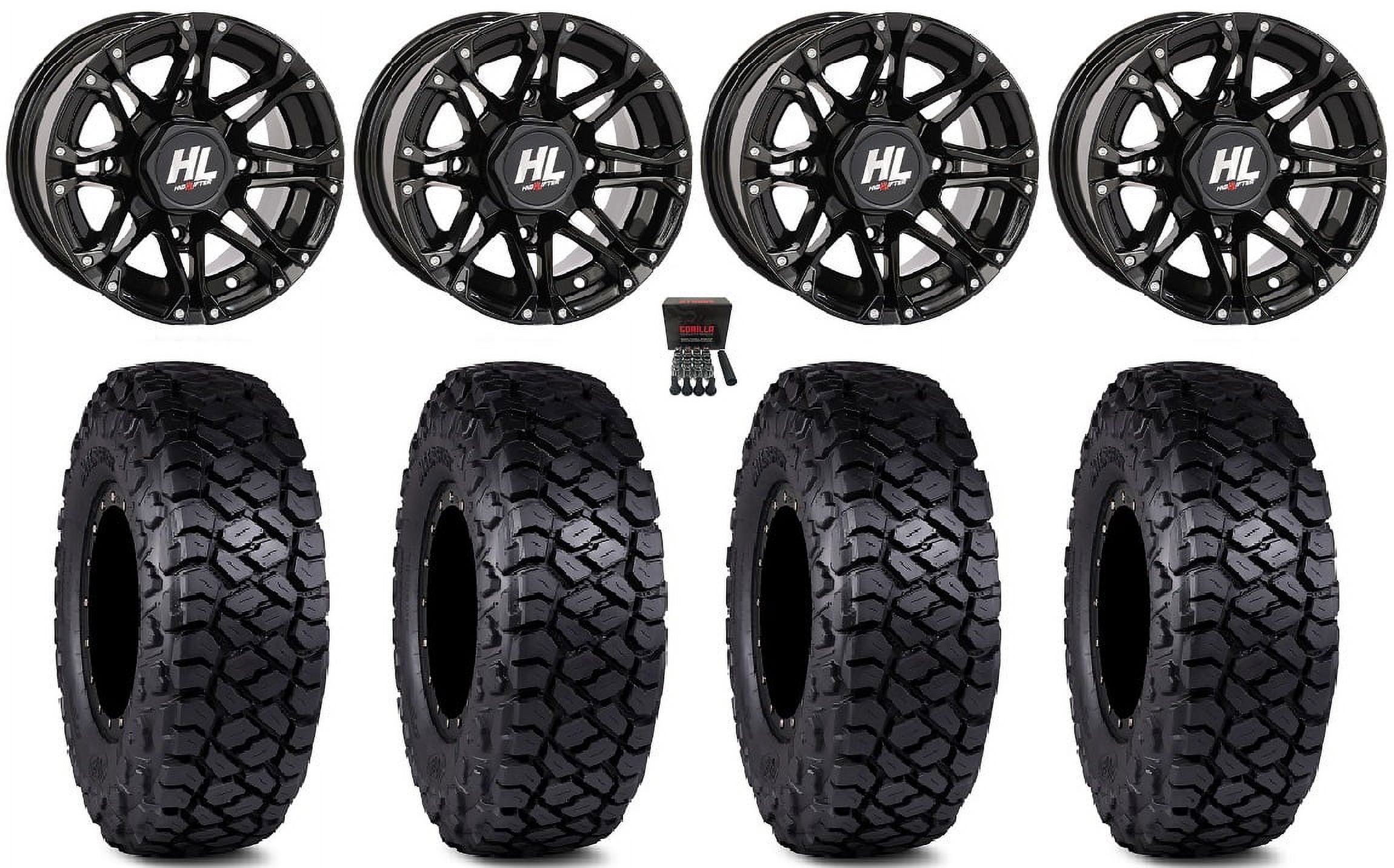 High Lifter HL3 14" Wheels Black 30" Intersect Tires Honda Foreman ...