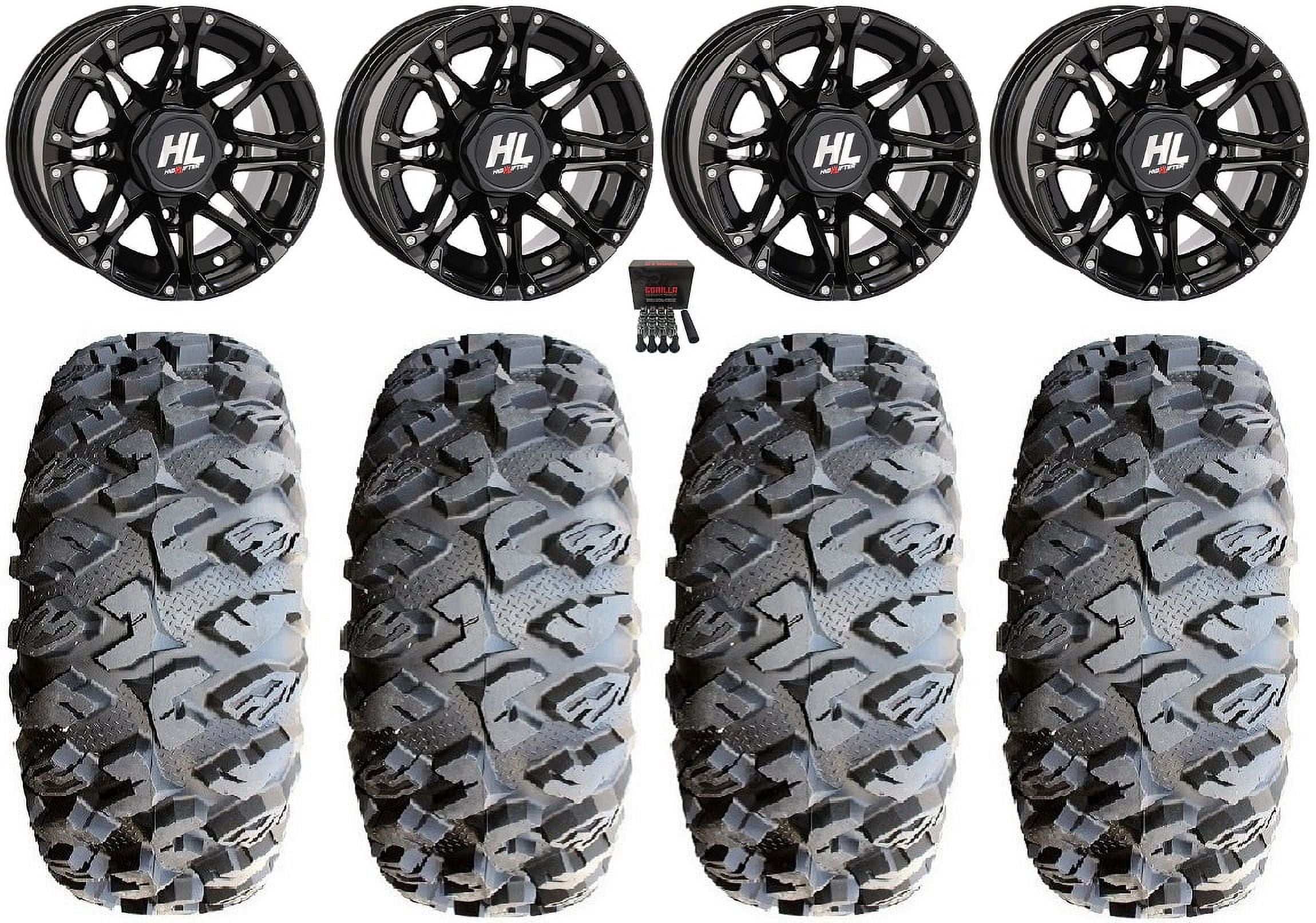 High Lifter HL3 14" Wheels Black 32" MotoClaw Tires Can-Am Maverick X3 ...