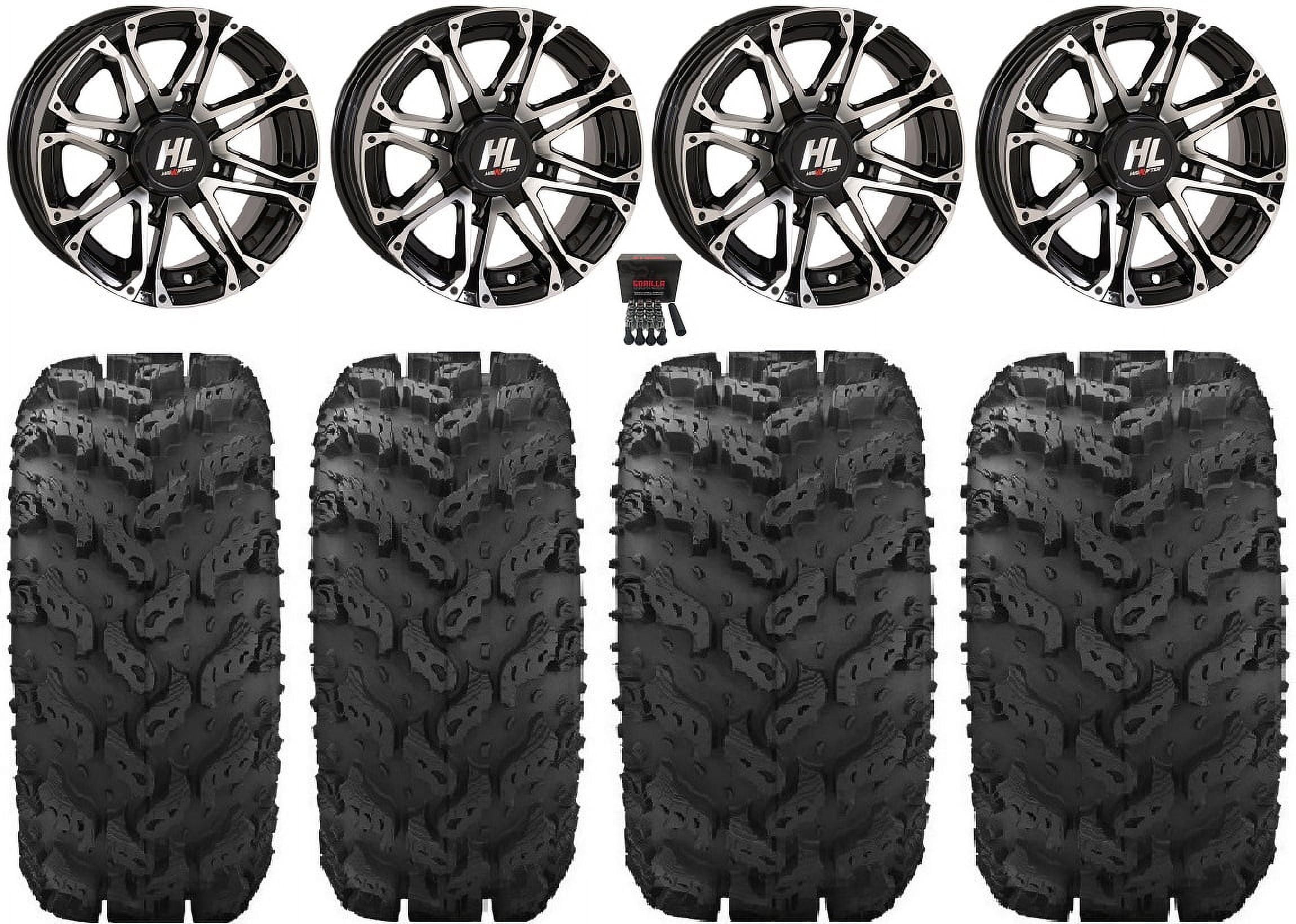 High Lifter HL3 14" Wheels Machined 26" Reptile Tires Honda Rincon ...