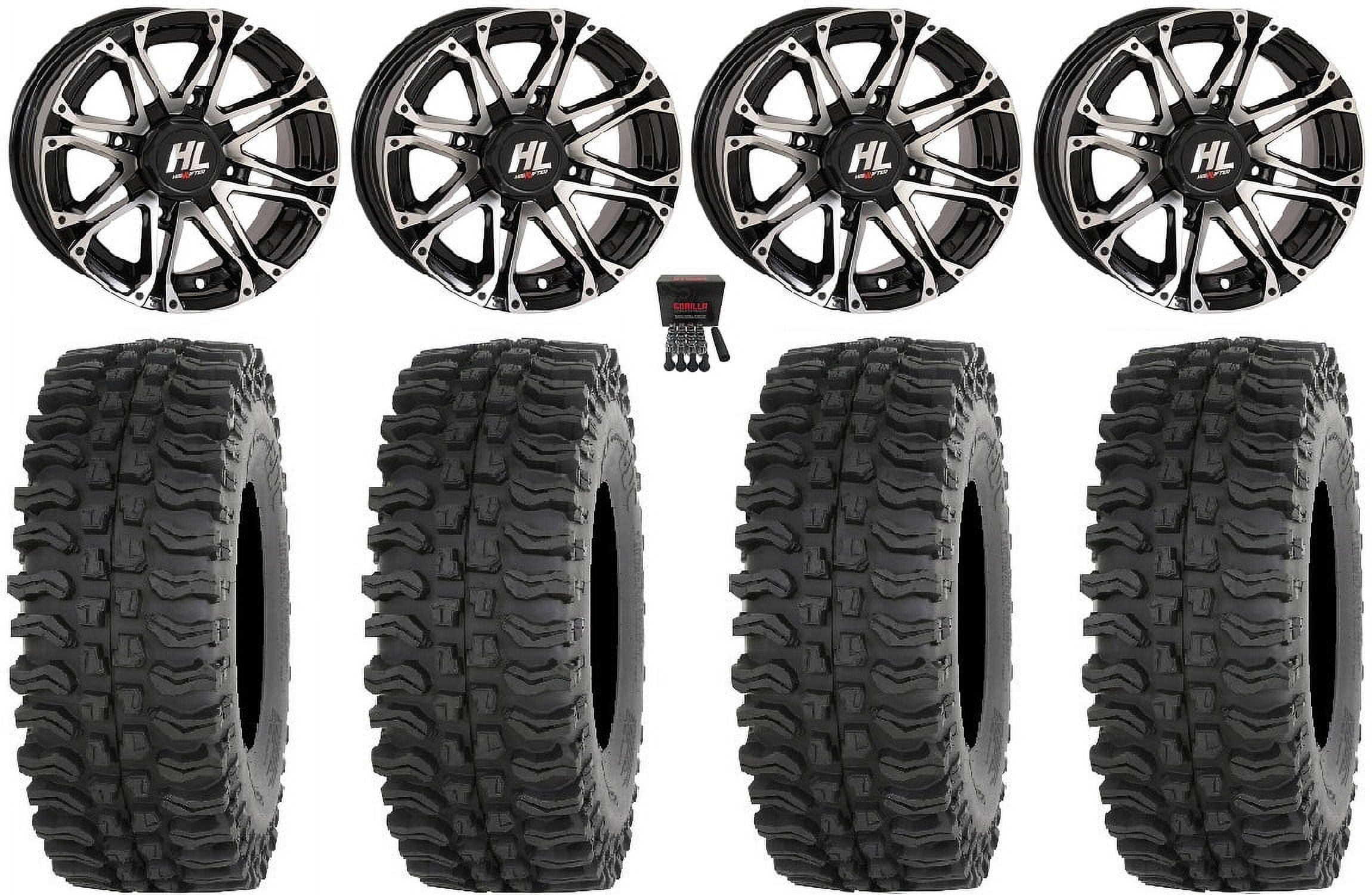 High Lifter HL3 14" Wheels Machined 27" BDC Tires Honda Foreman Rancher ...
