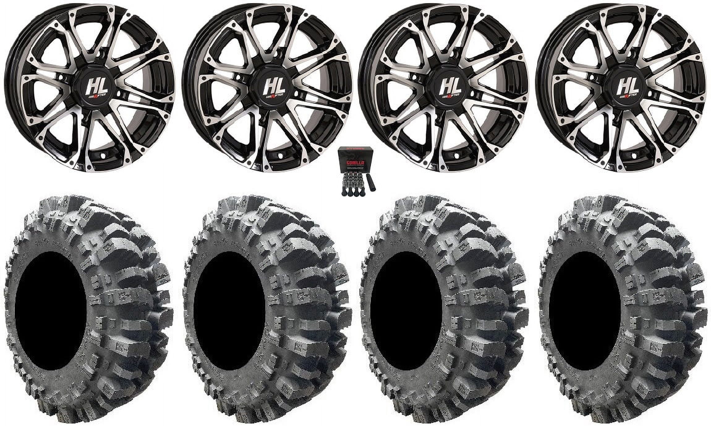 High Lifter HL3 14" Wheels Machined 27" Bogger Tires Polaris RZR XP ...
