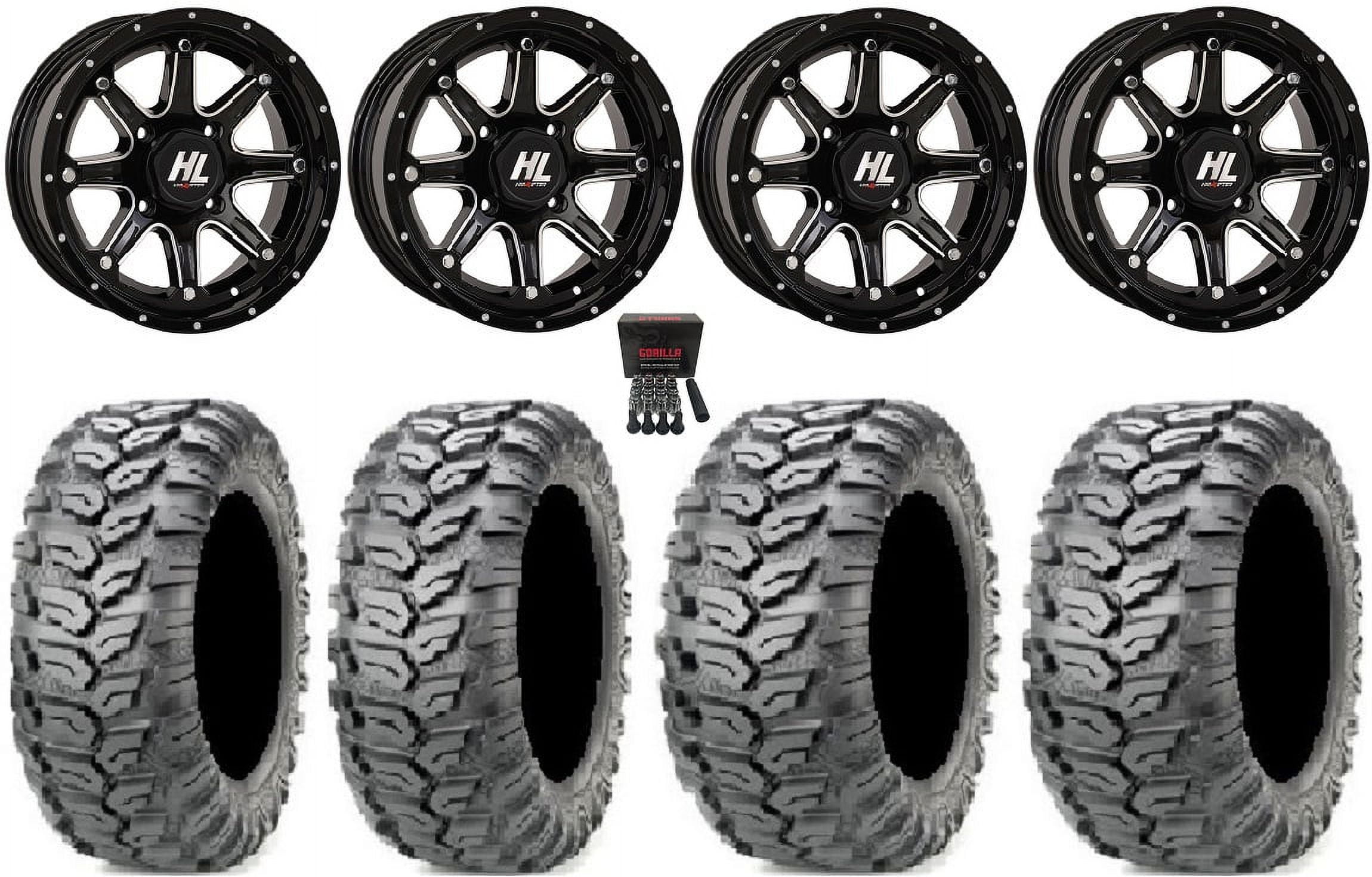 High Lifter HL4 12" Wheels Machined 23" Ceros Tires Polaris RZR 170 ...