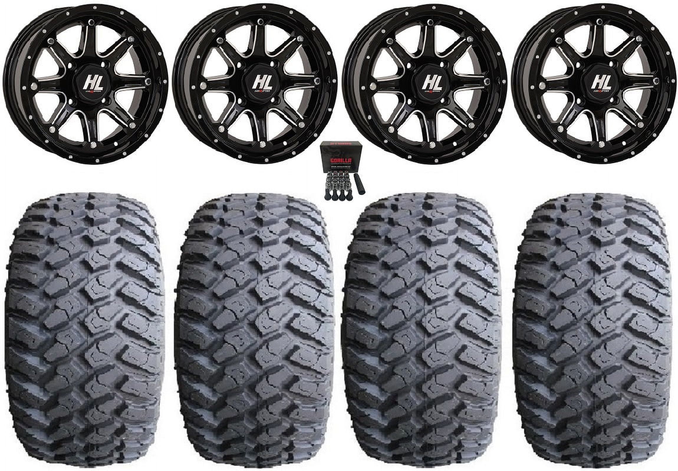 High Lifter HL4 12" Wheels Machined 23" Hammer Tires Polaris RZR 170 ...