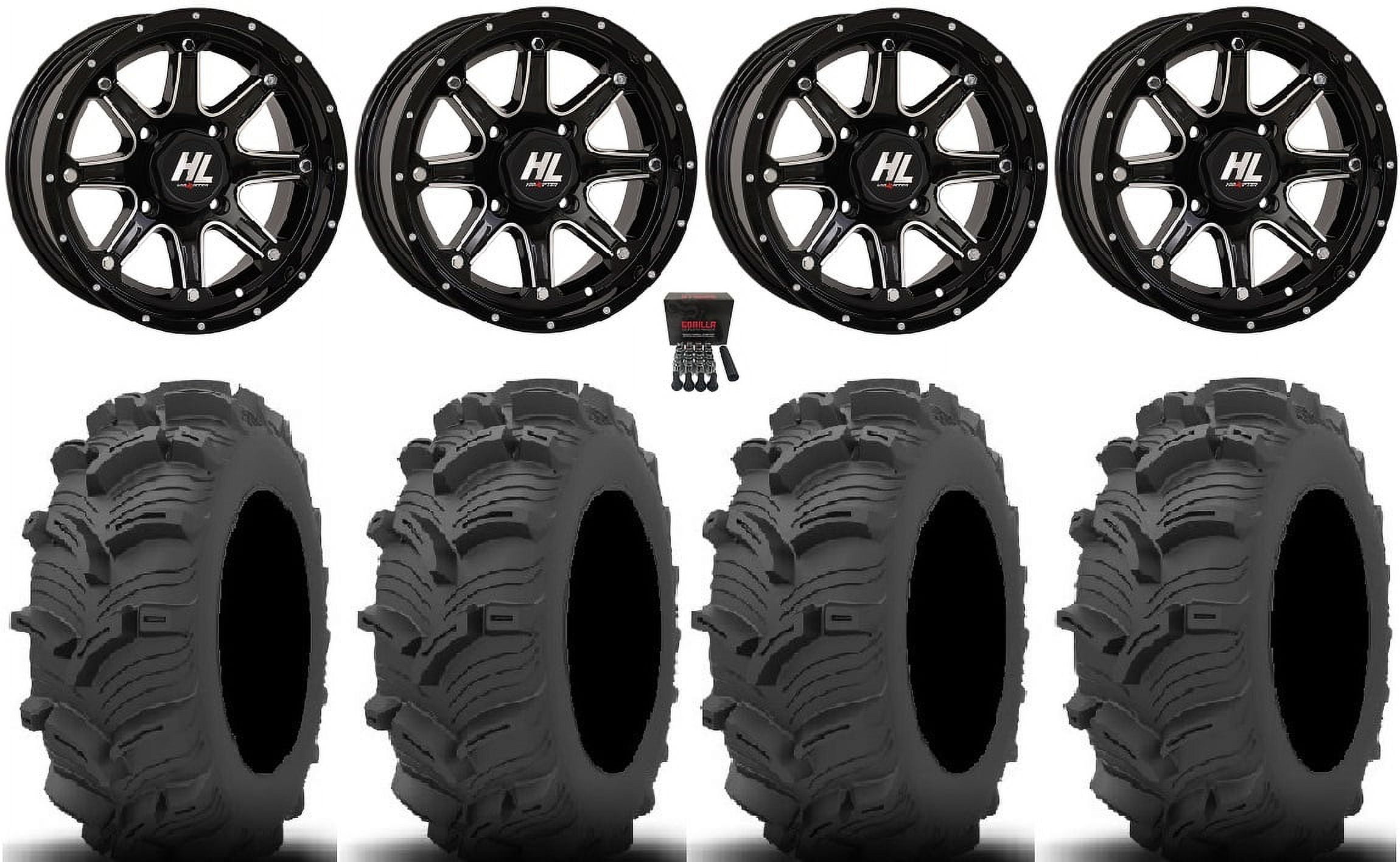 High Lifter HL4 12" Wheels Machined 27" Executioner Tires Honda Rincon ...