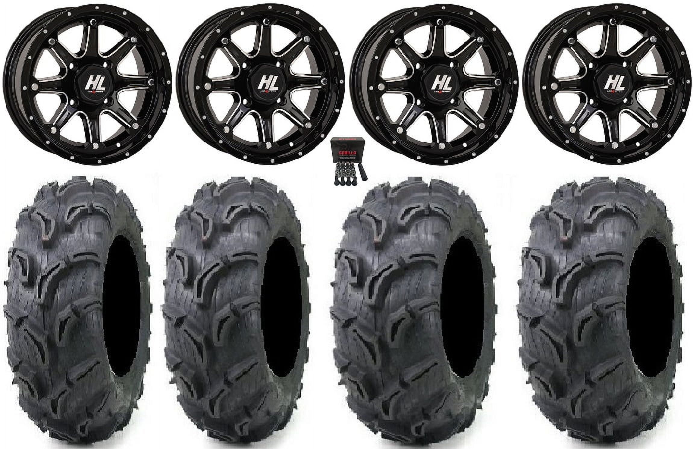 High Lifter HL4 12" Wheels Machined 27" Zilla Tires Honda Foreman ...