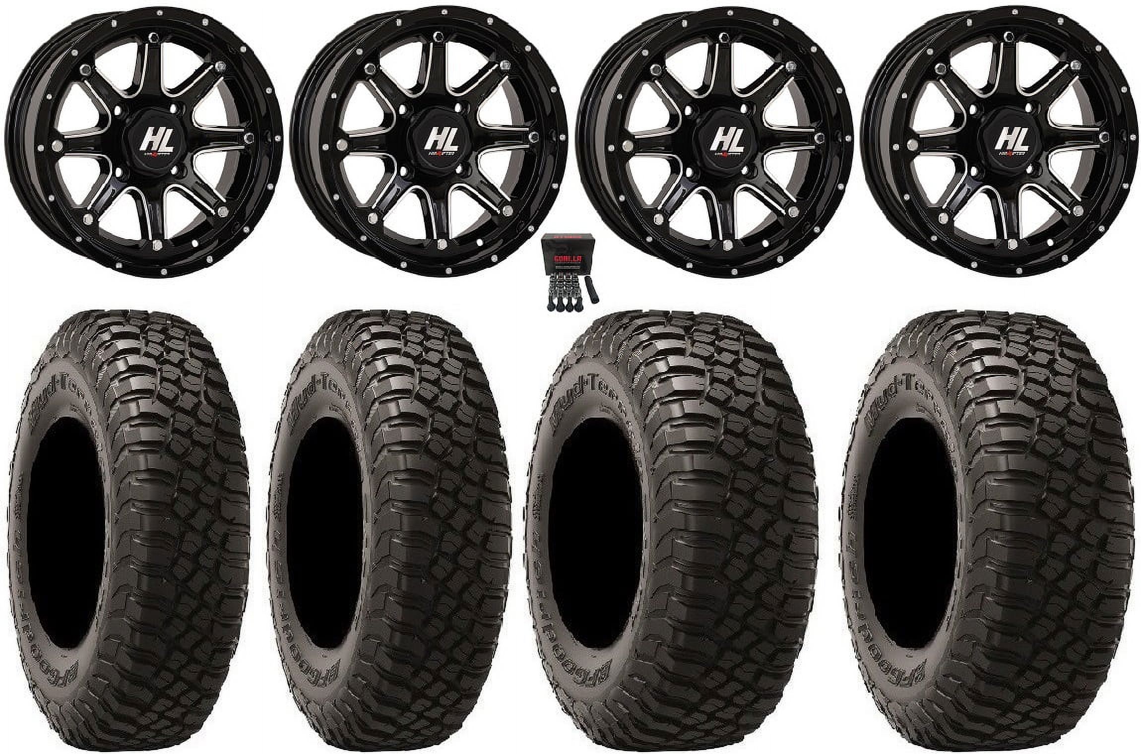 High Lifter HL4 14" Wheels Machined 27" BFG KM3 Tires Can-Am Commander ...