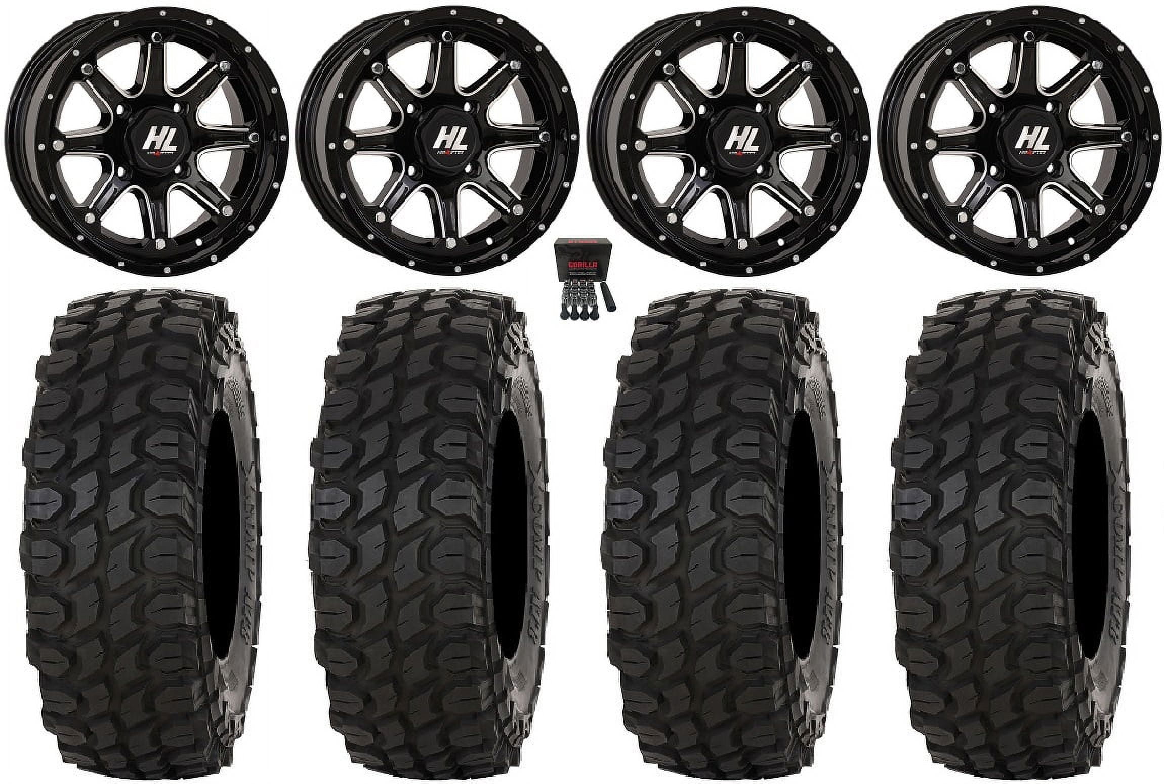 High Lifter HL4 14" Wheels Machined 32" XComp ATR Tires Yamaha Viking ...