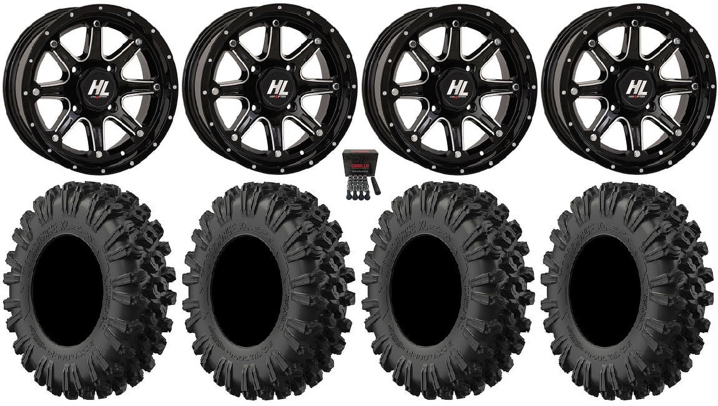 High Lifter HL4 14" Wheels Mh 28" MotoRavage XL Tires Honda Rincon ...