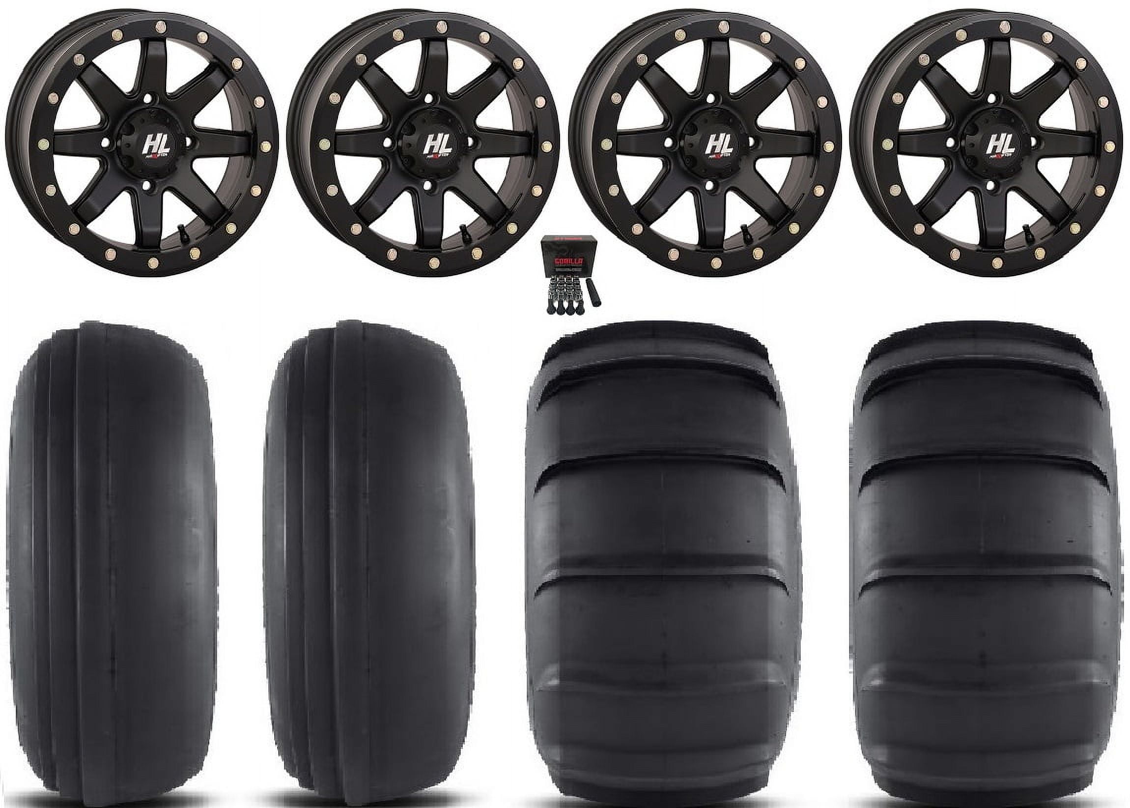 High Lifter HL9 14x7/14x10 Wheels Bk 30" Sand Slinger Tires Can-Am ...