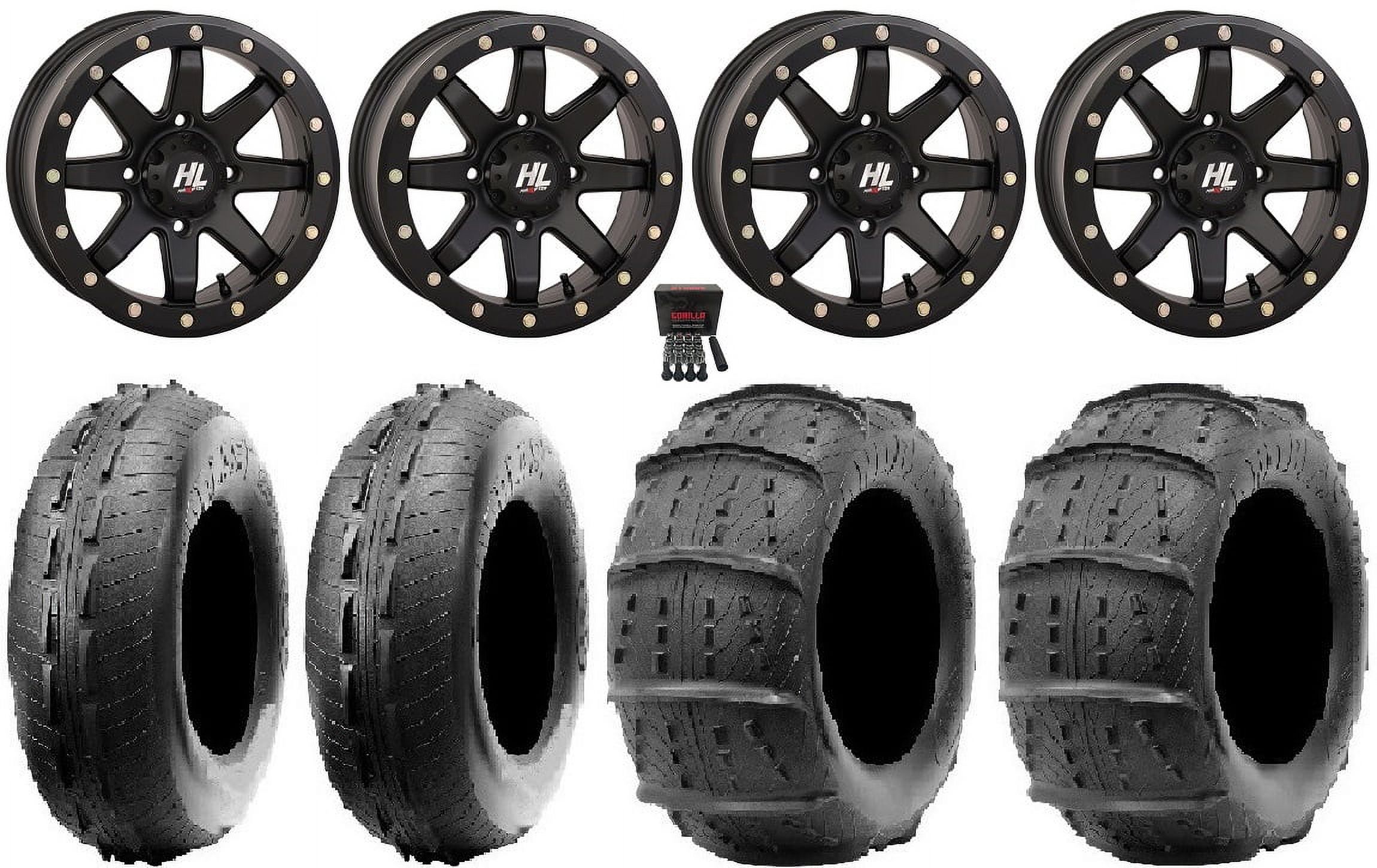 High Lifter HL9 14x7/14x10 Wheels Bk 30" SandBlast Tires Can-Am ...